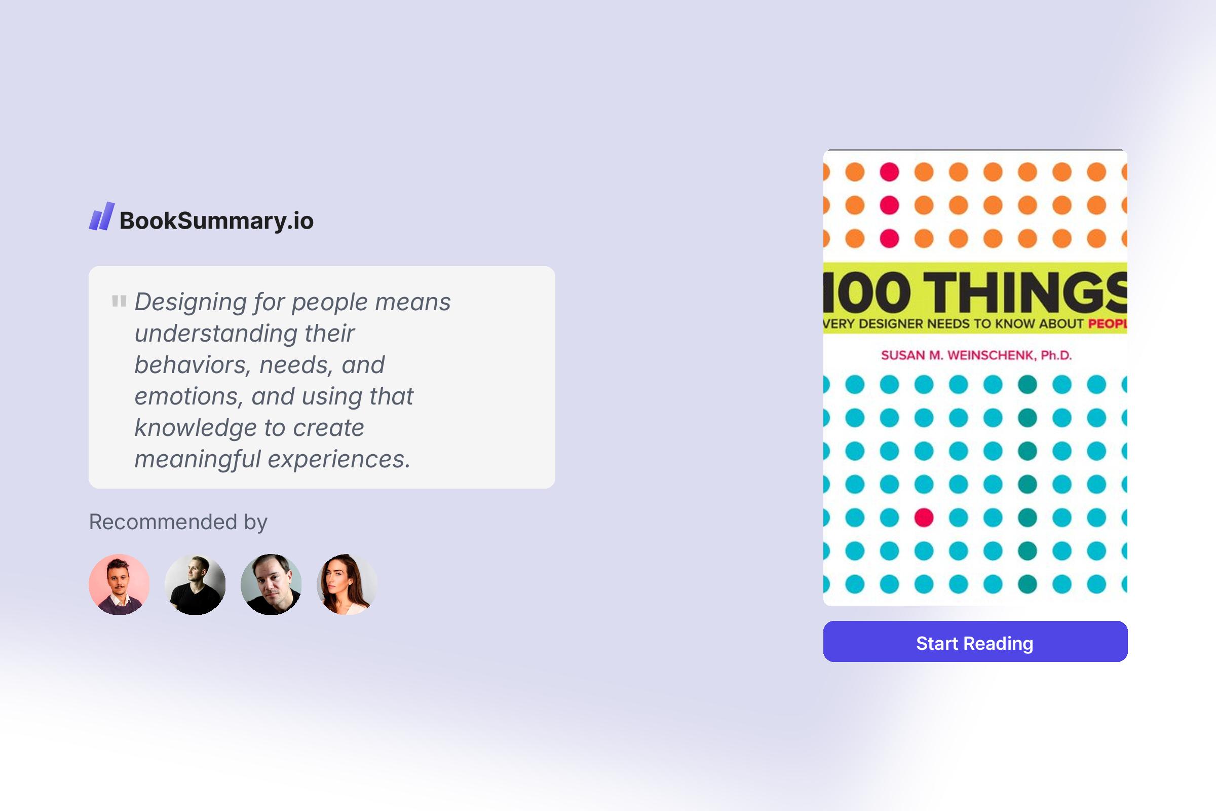 100 Things Every Designer Needs to Know about People Book Summary