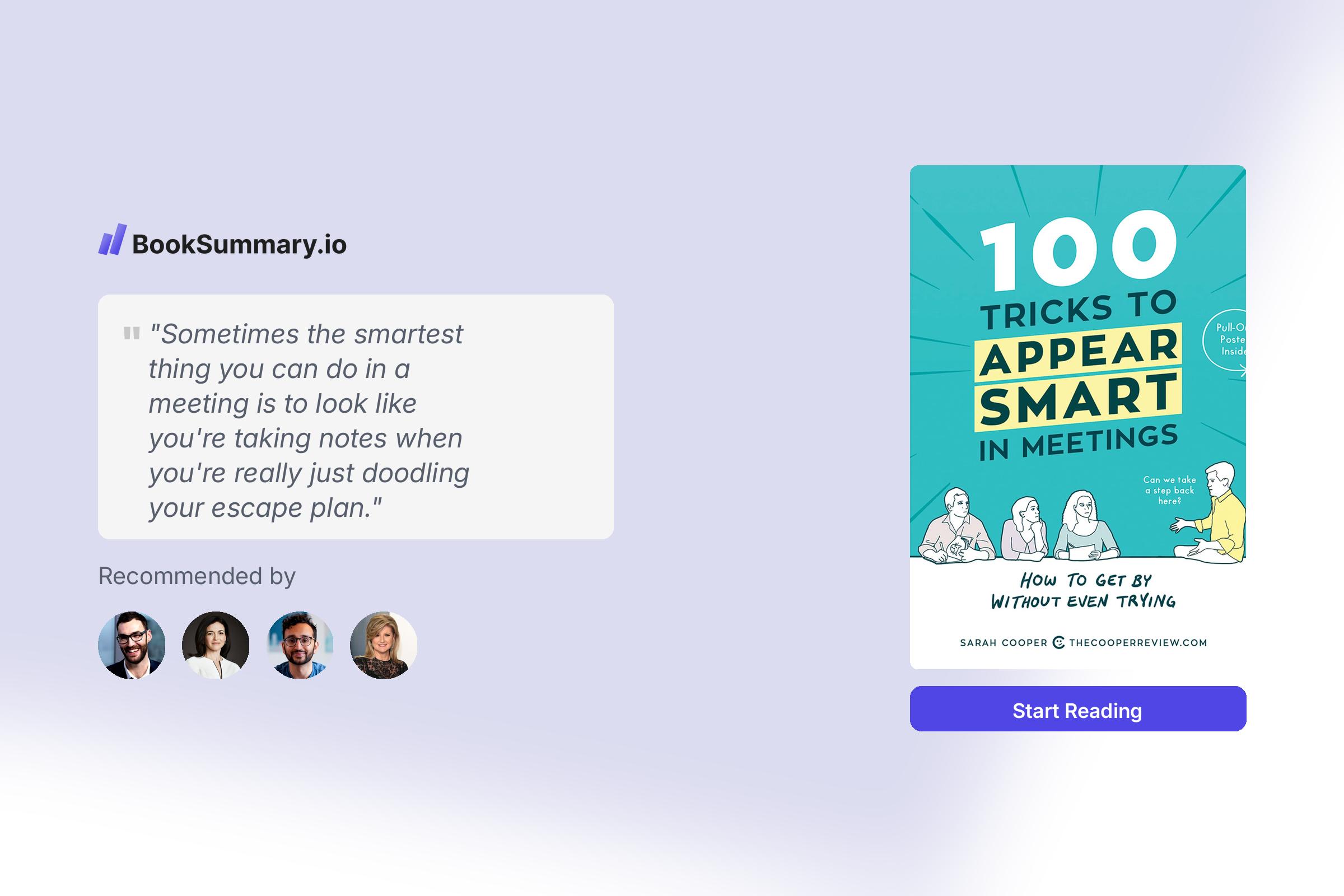 100 Tricks to Appear Smart in Meetings Book Summary