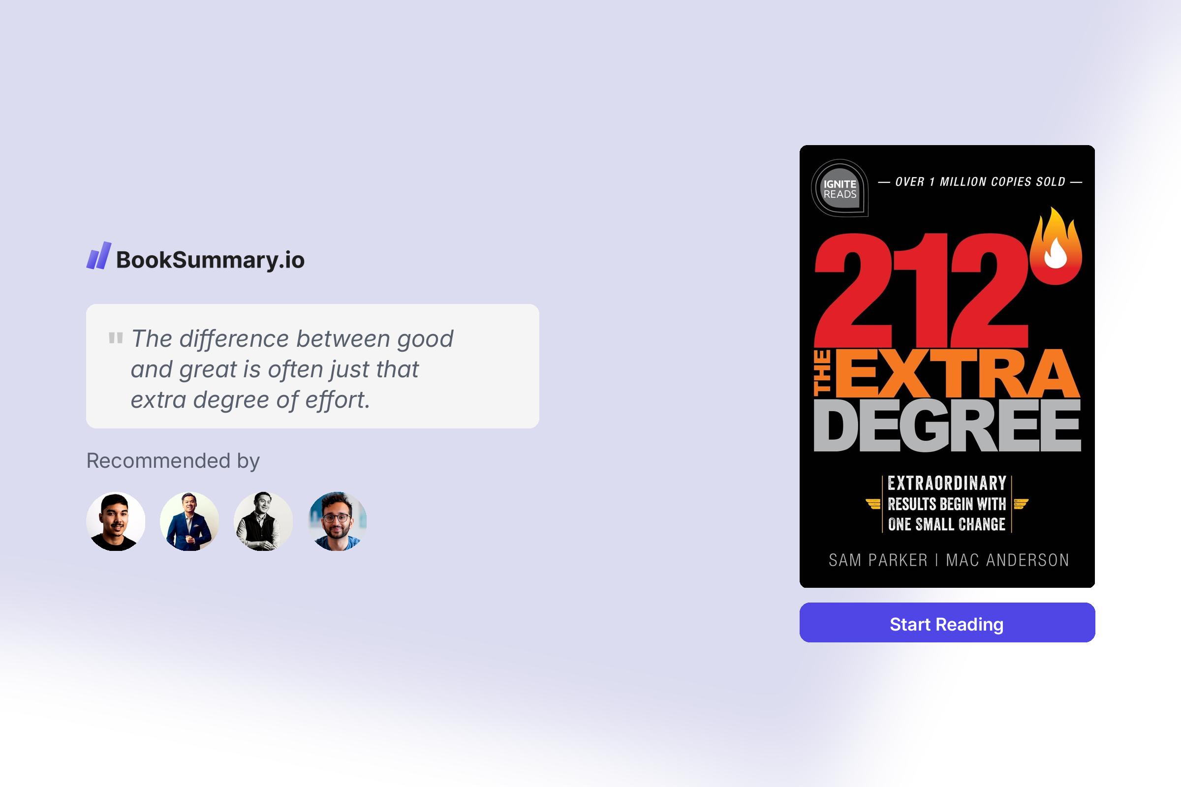 212 the Extra Degree Book Summary