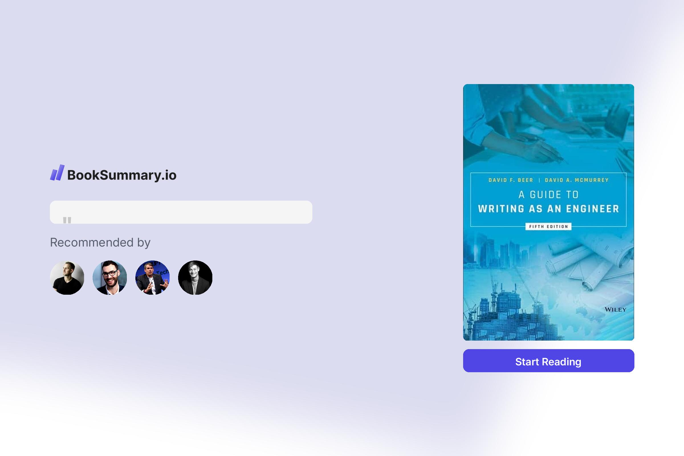 A Guide to Writing as an Engineer Book Summary