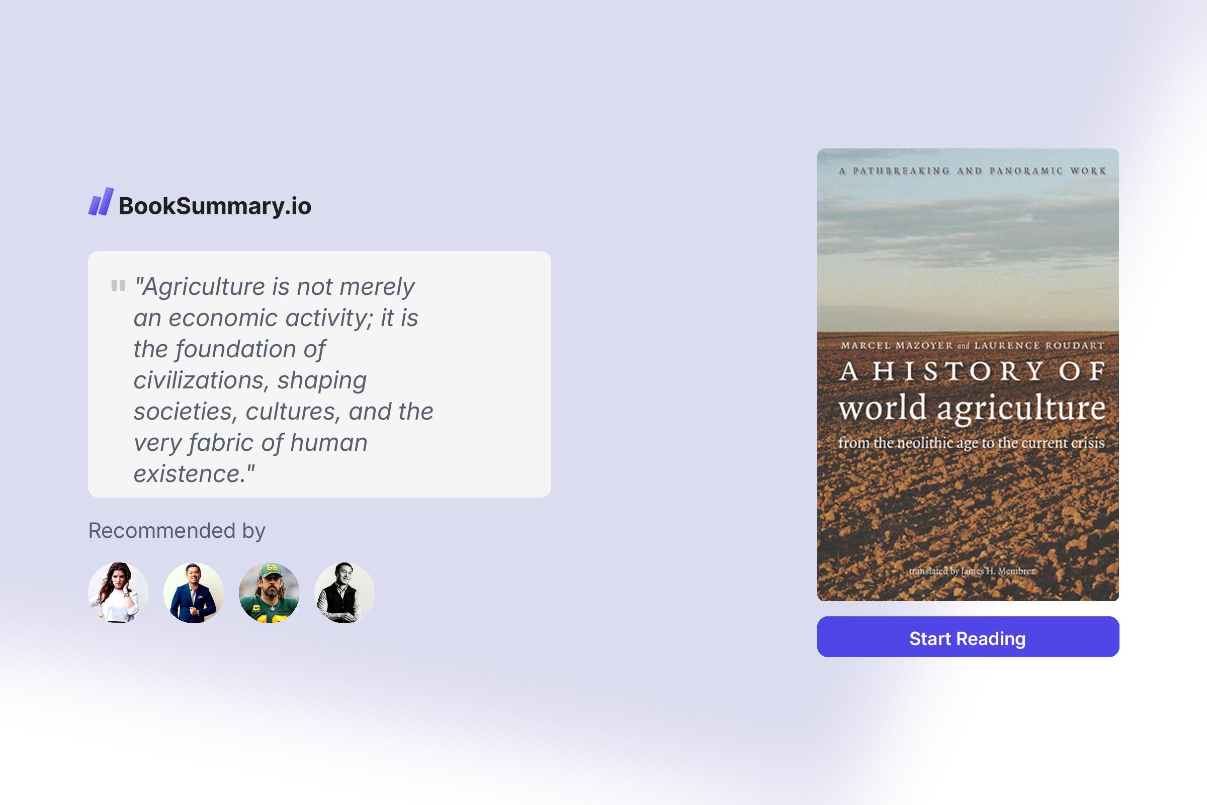 A History of World Agriculture Book Summary