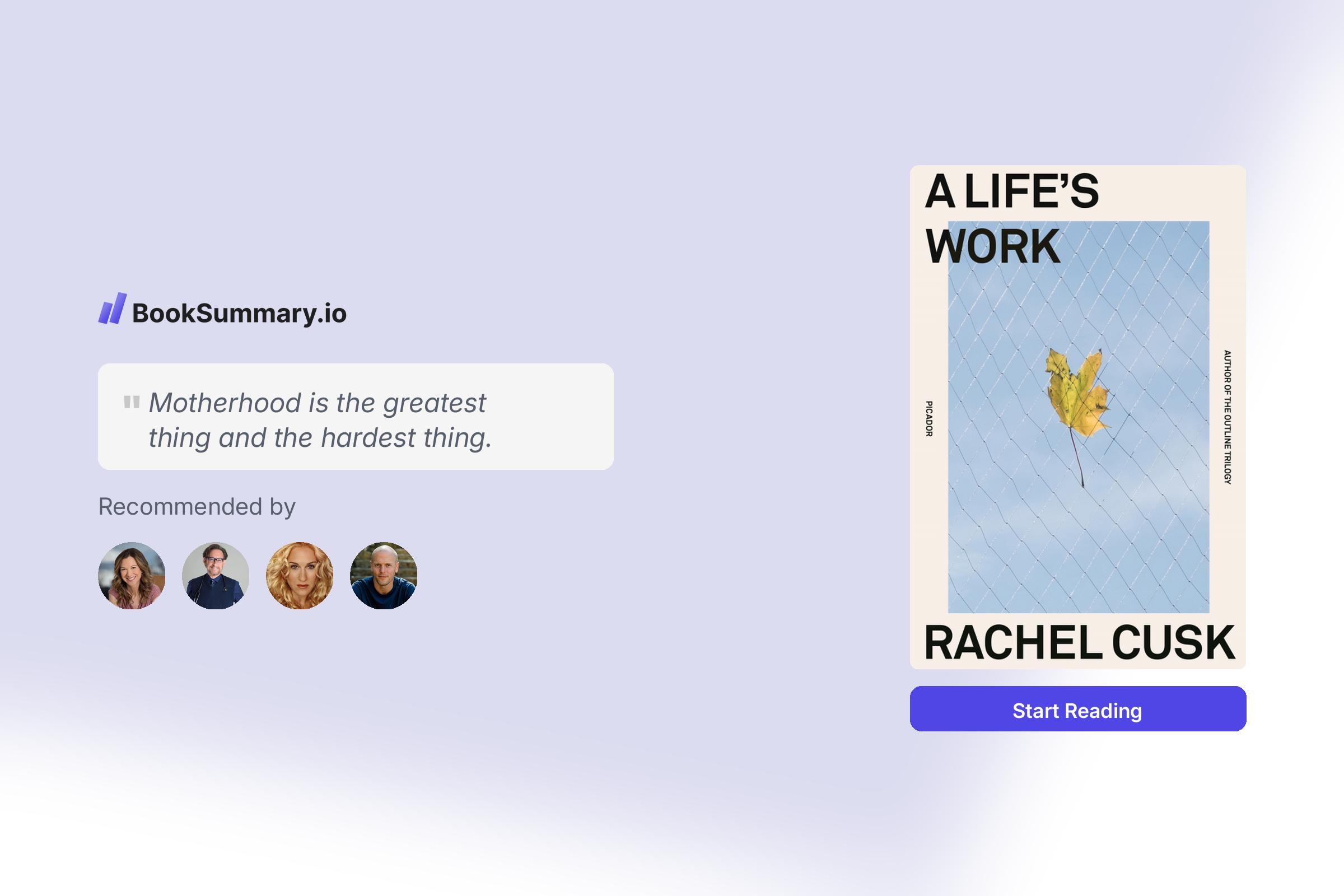 A Life's Work Book Summary