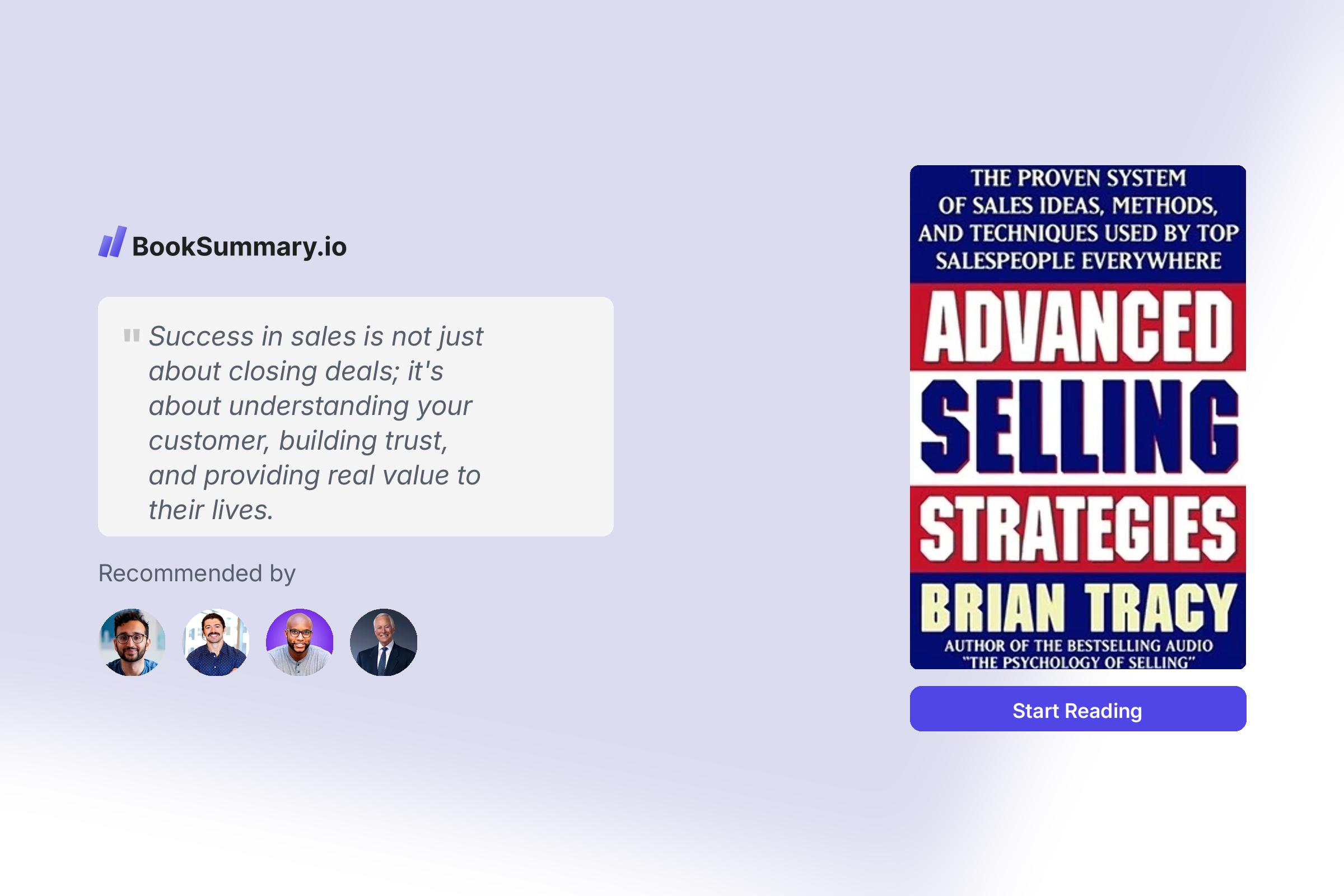 Advanced Selling Strategies Book Summary