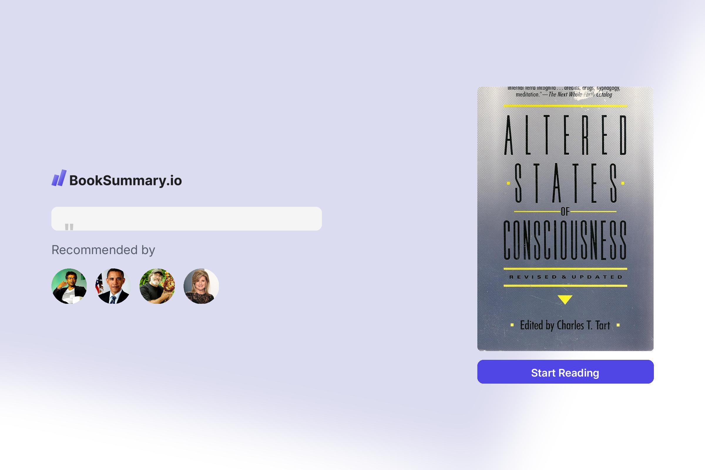 Altered States of Consciousness Book Summary
