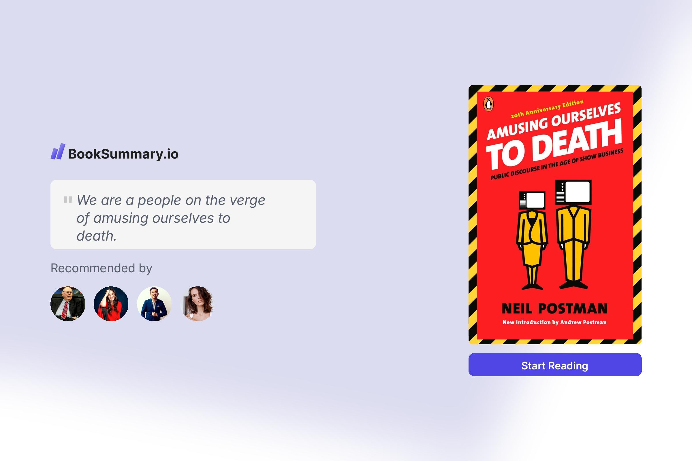 Amusing Ourselves to Death Book Summary