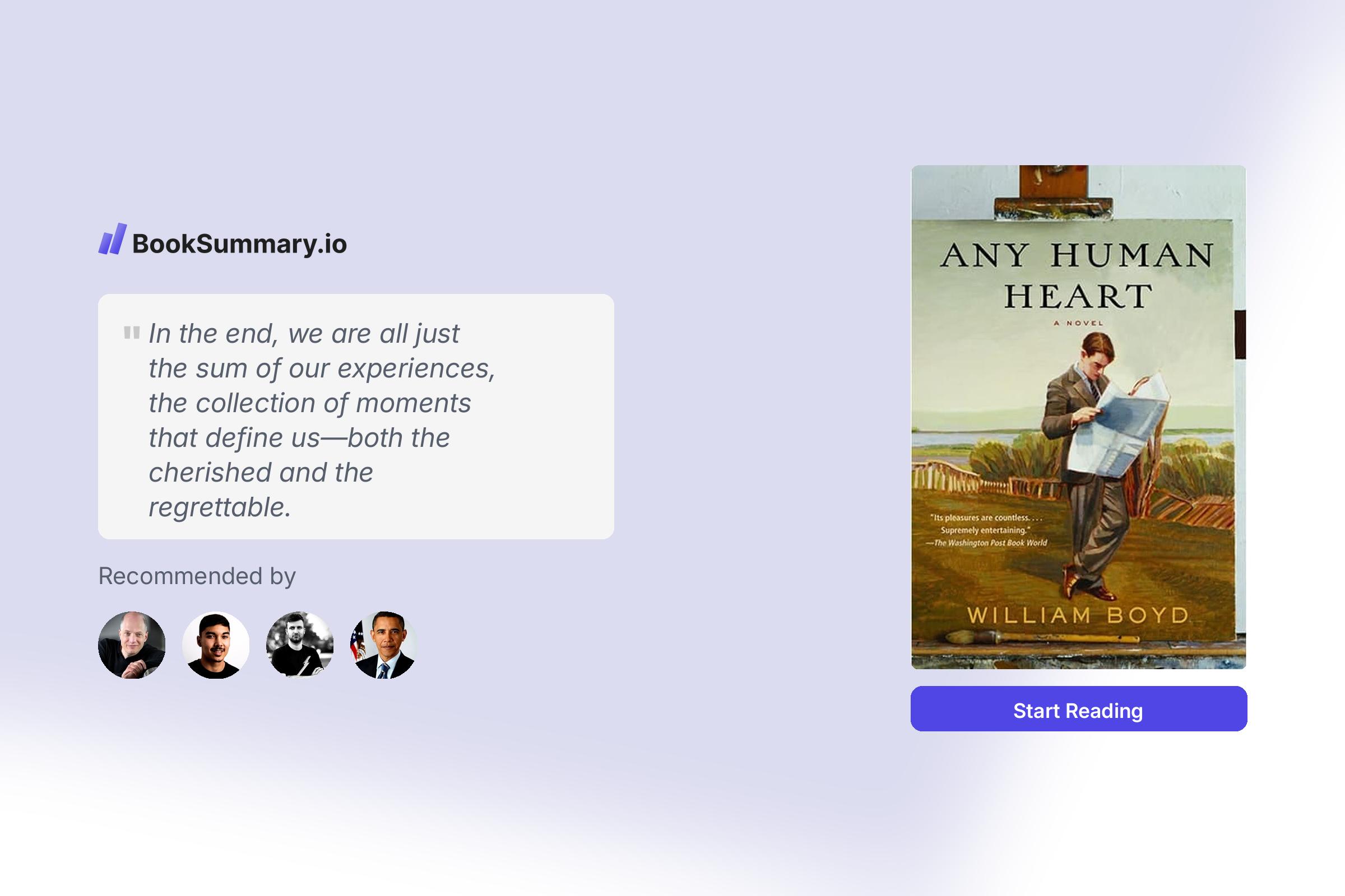 Any Human Heart Book Summary