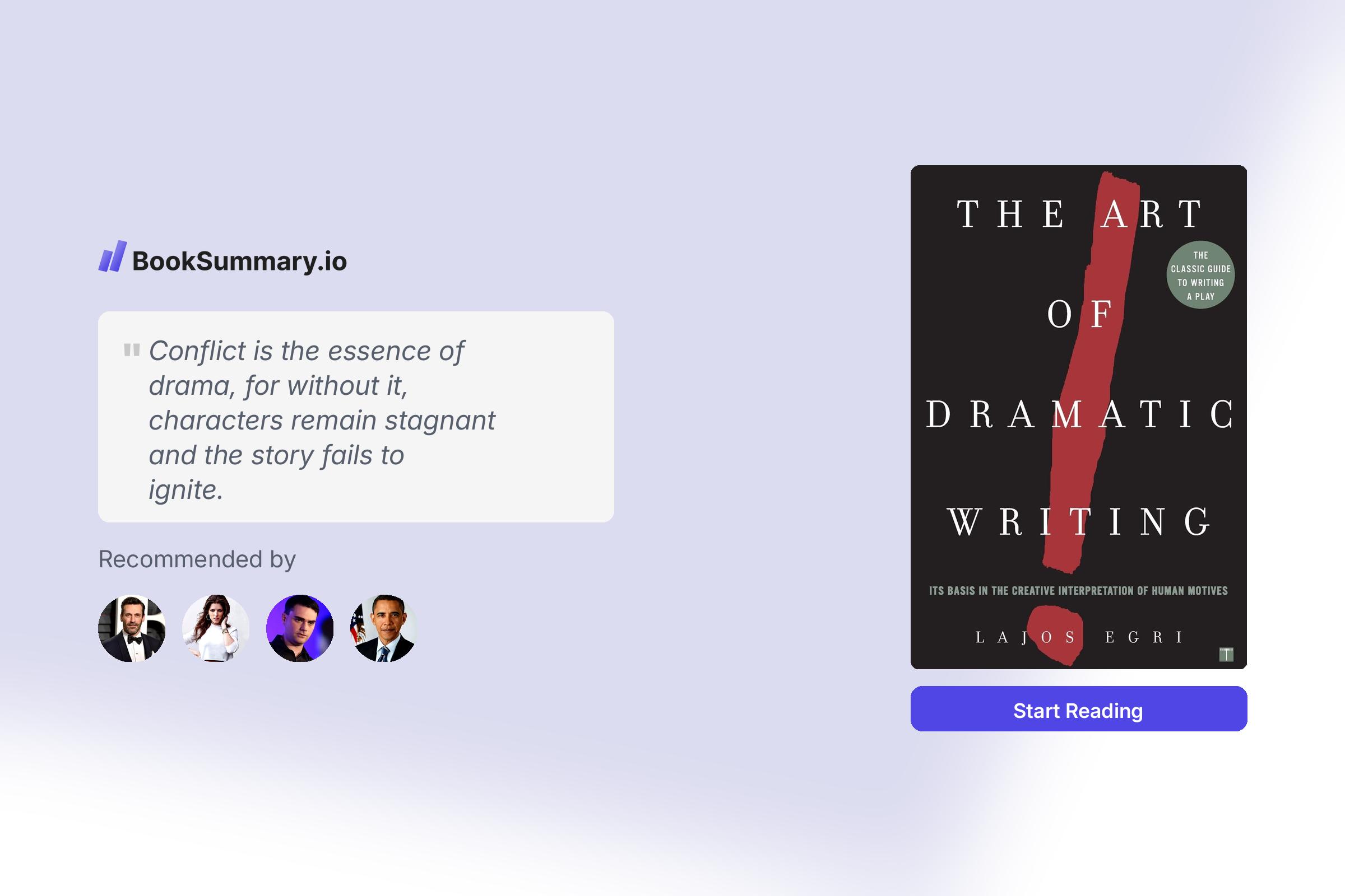 Art Of Dramatic Writing Book Summary