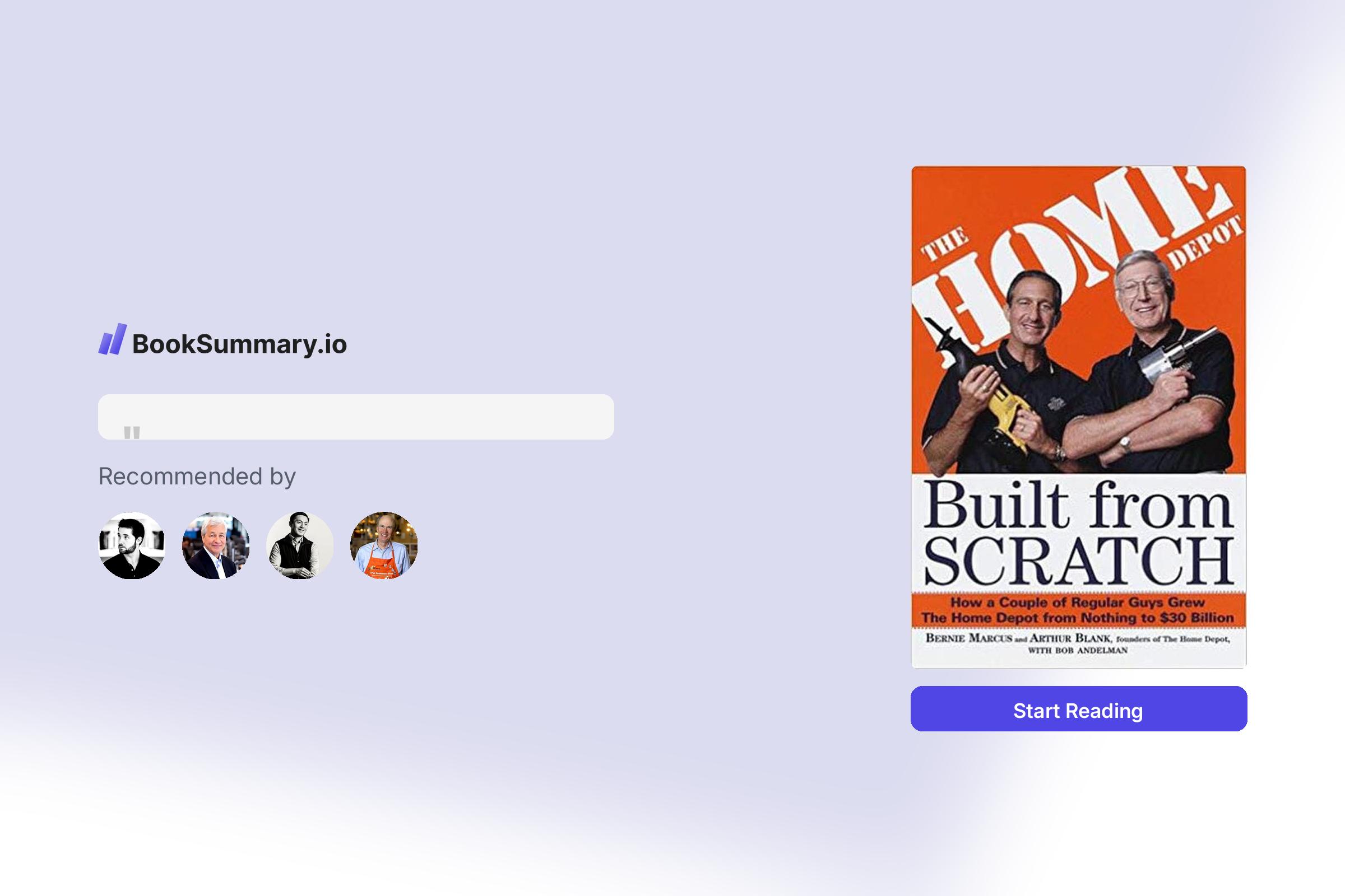 Built from Scratch Book Summary