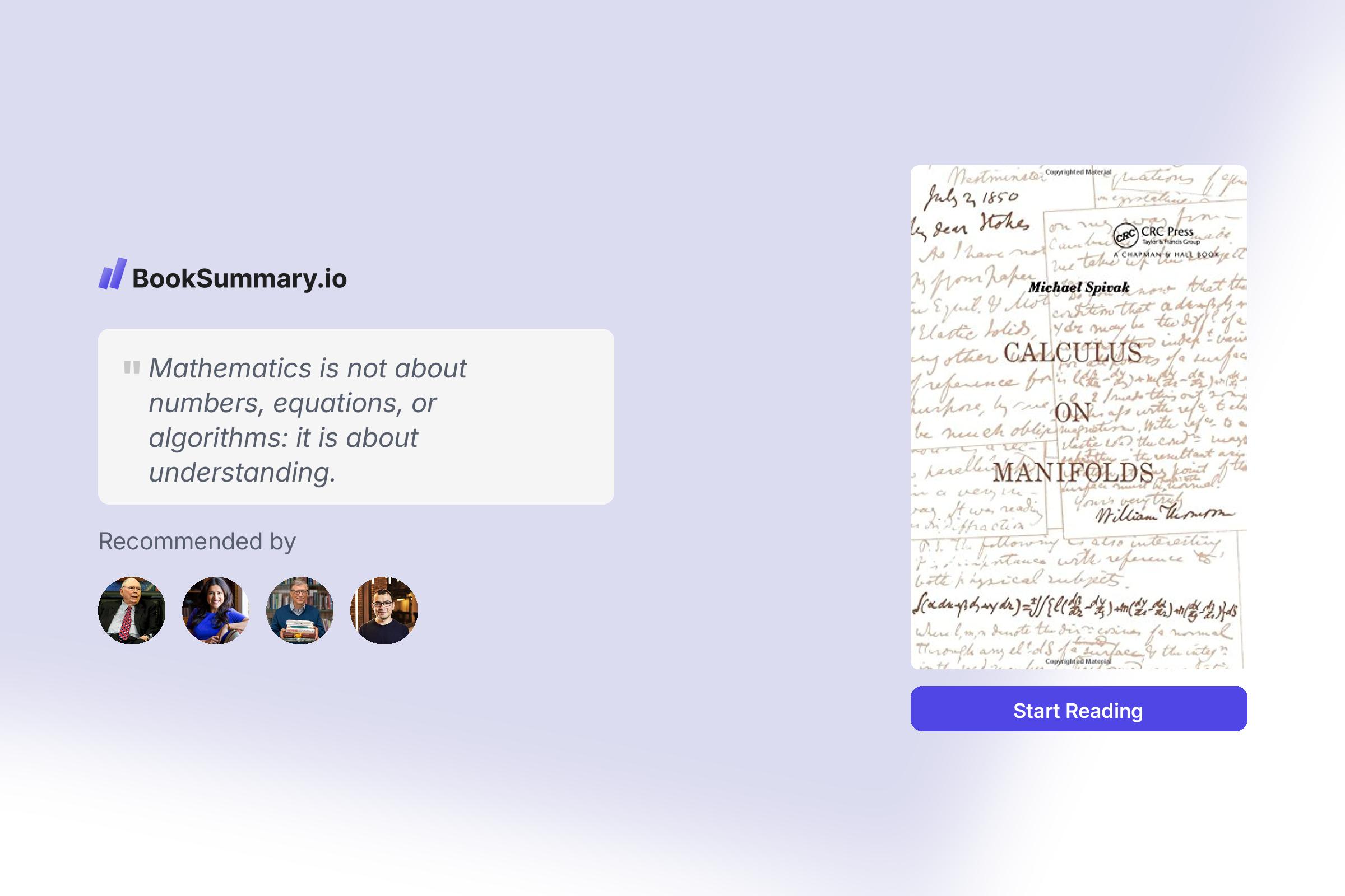 Calculus on Manifolds Book Summary