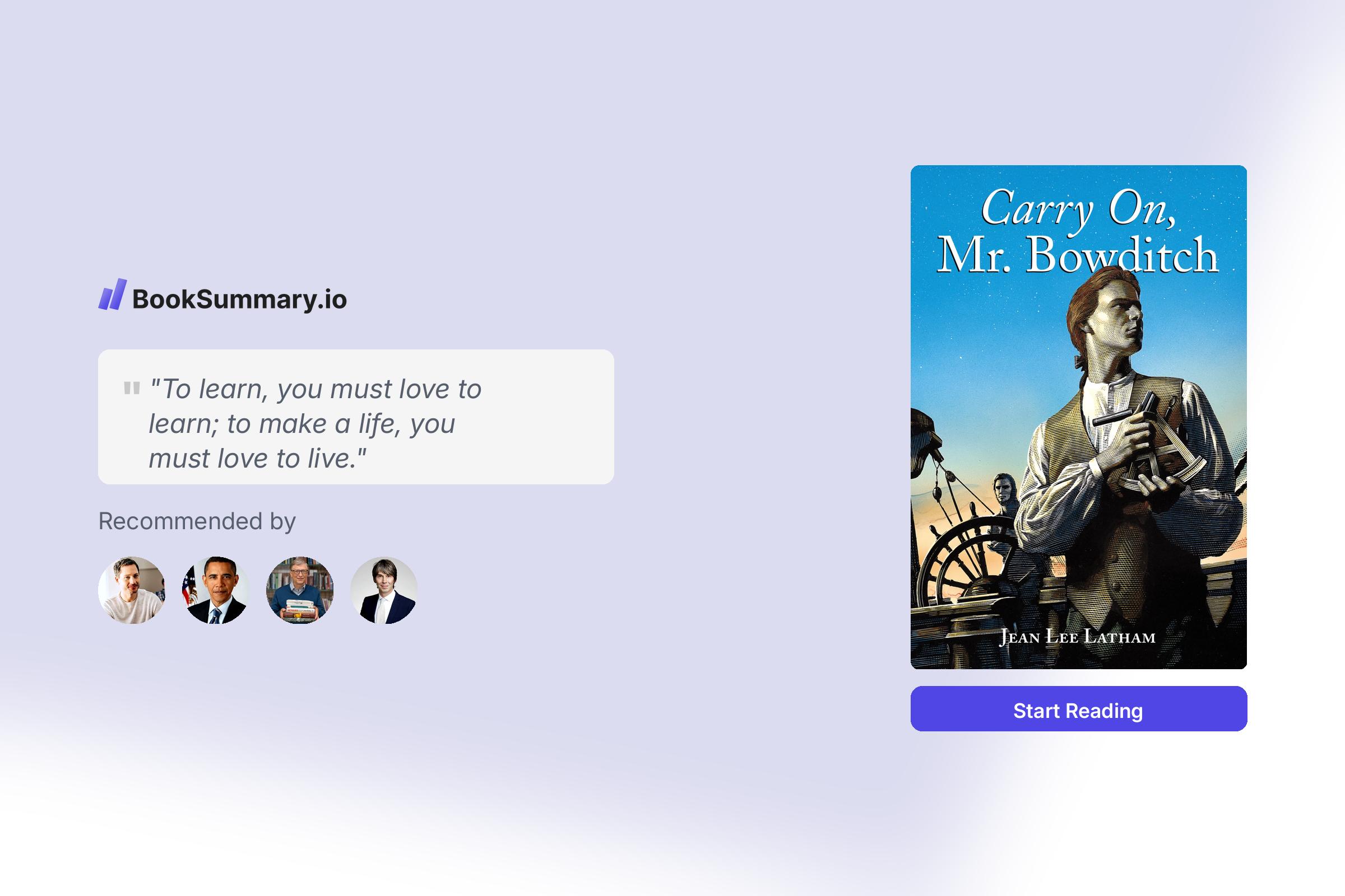 Carry On, Mr. Bowditch Book Summary