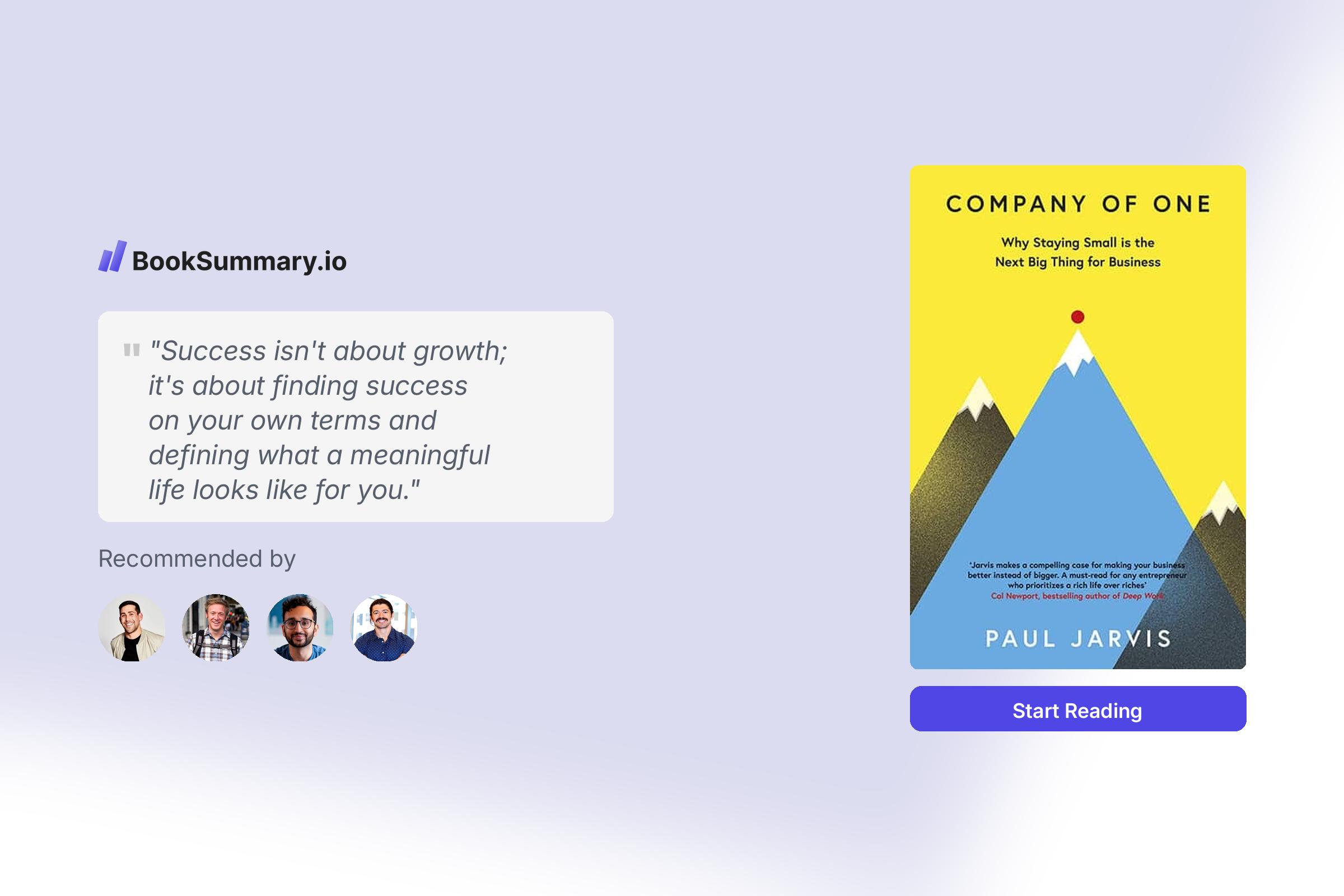 Company of One Book Summary