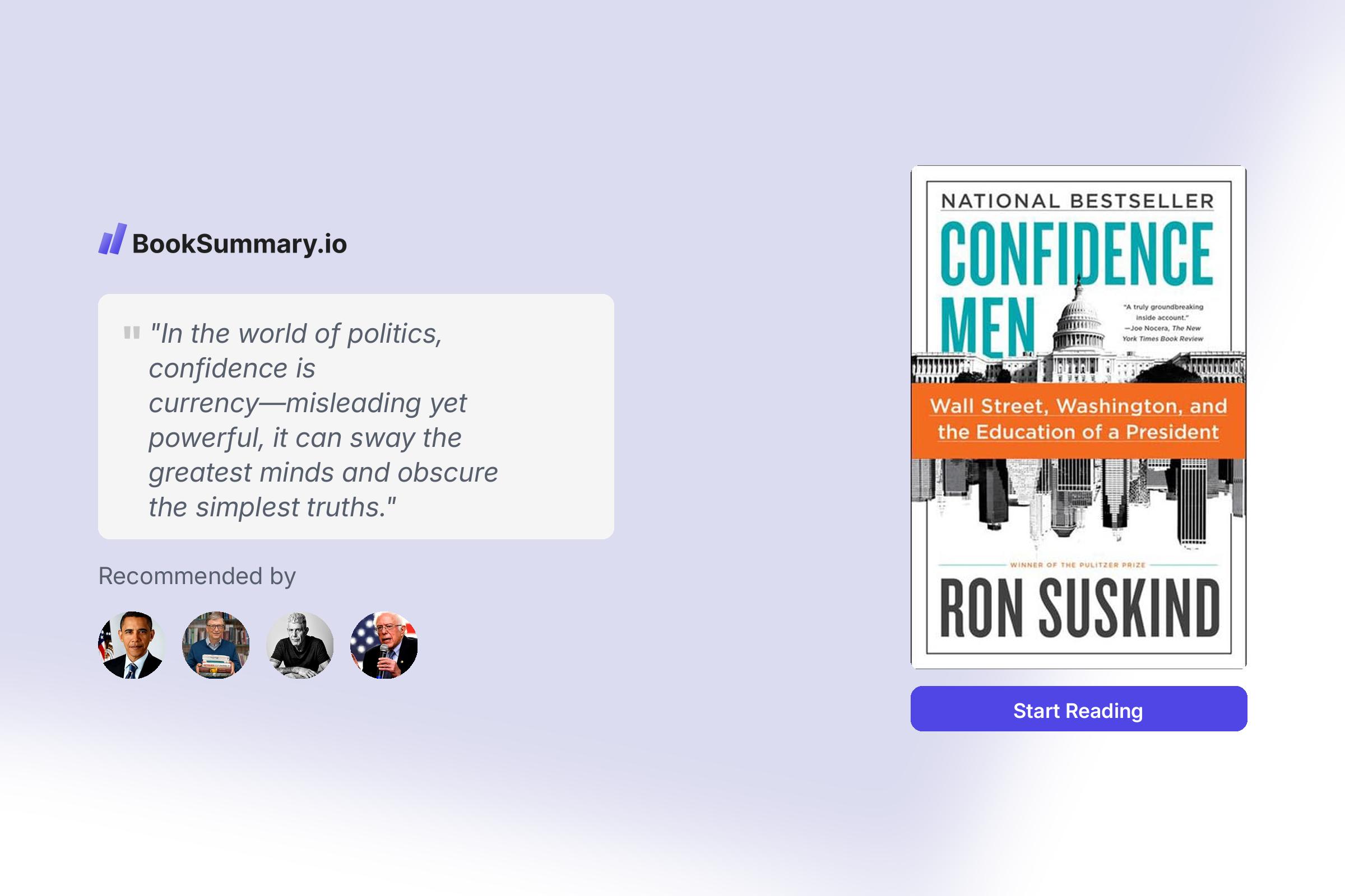 Confidence Men Book Summary