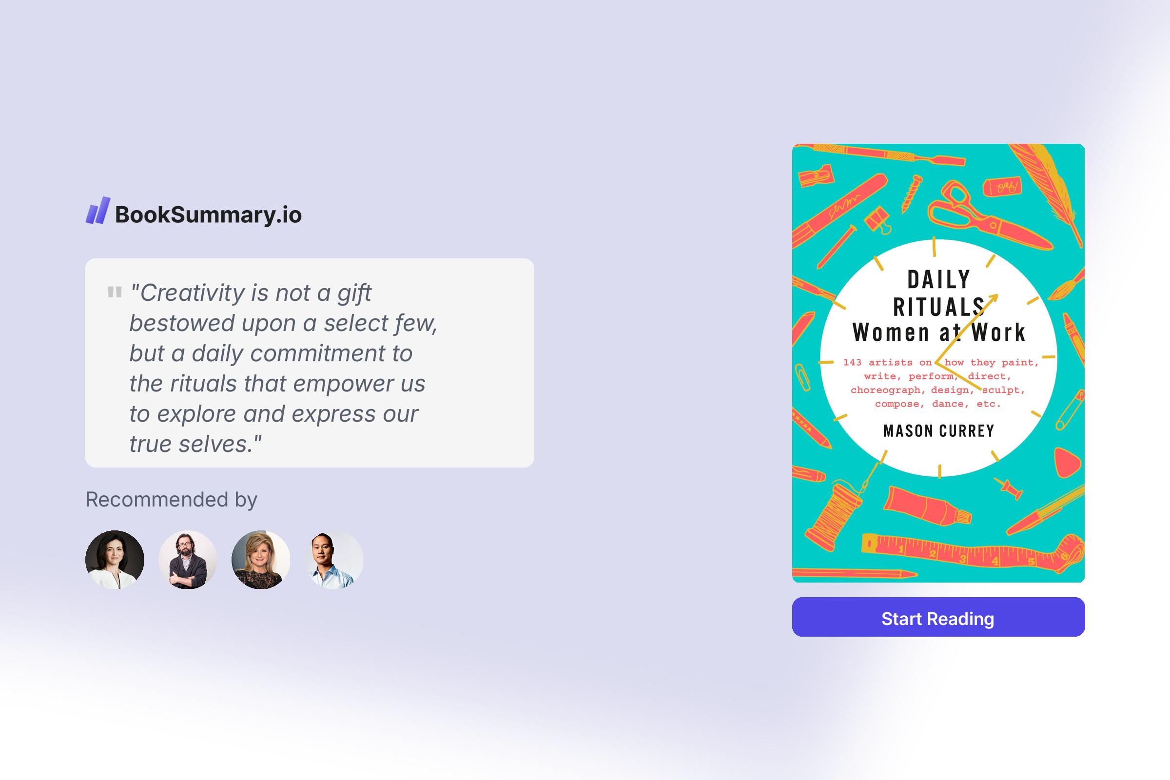 Daily Rituals Book Summary