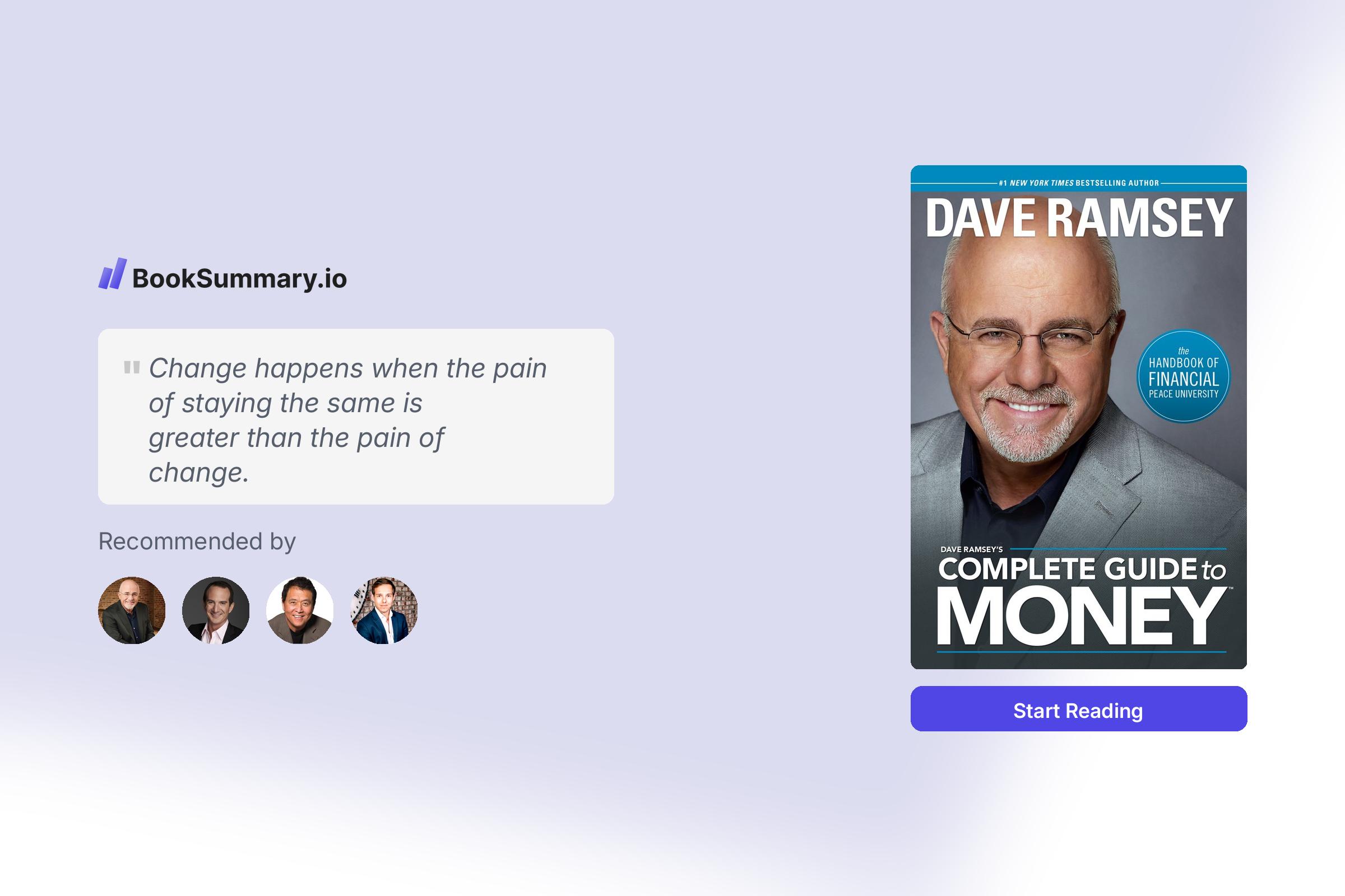 Dave Ramsey's Complete Guide to Money Book Summary