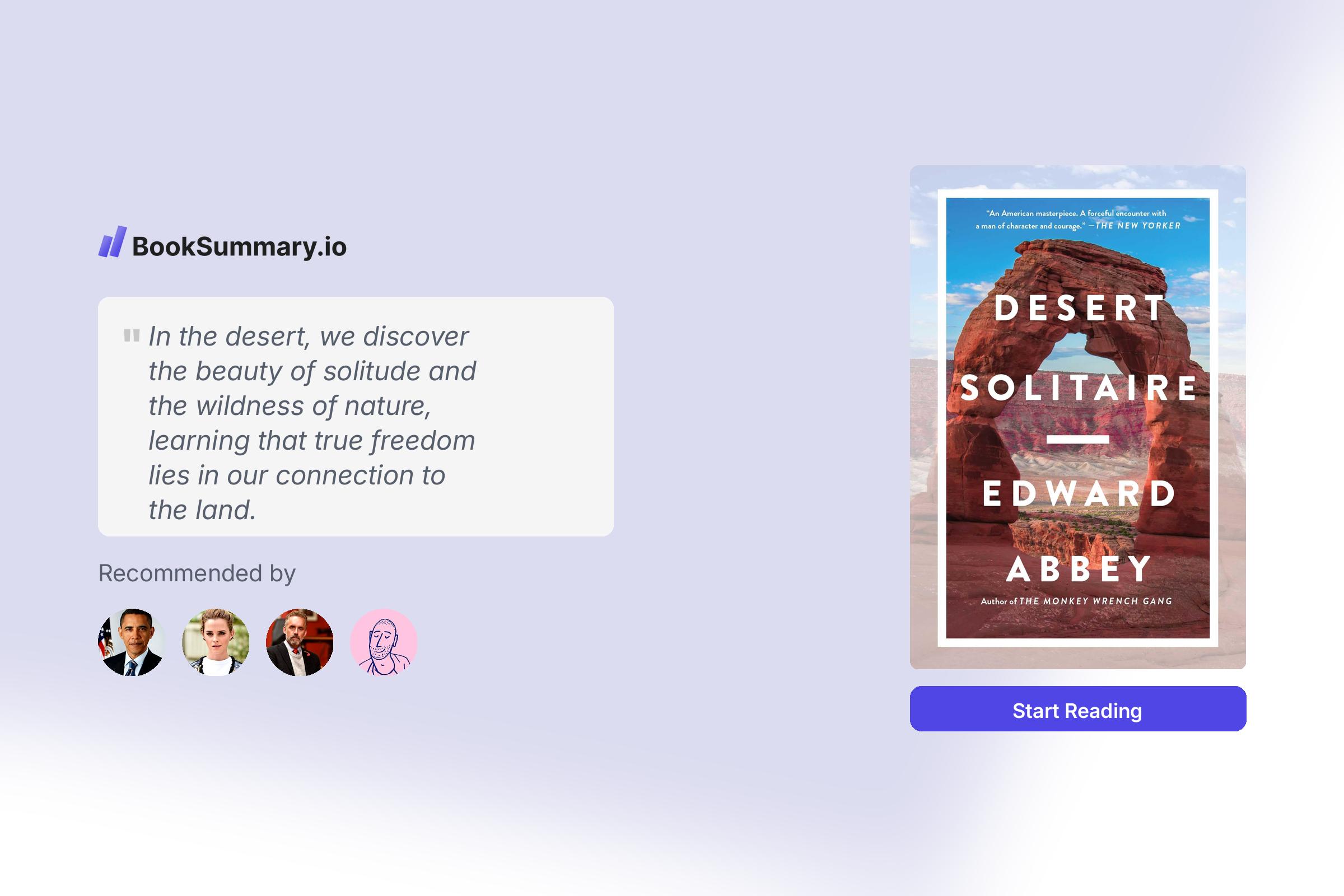 Desert Solitaire Book Summary