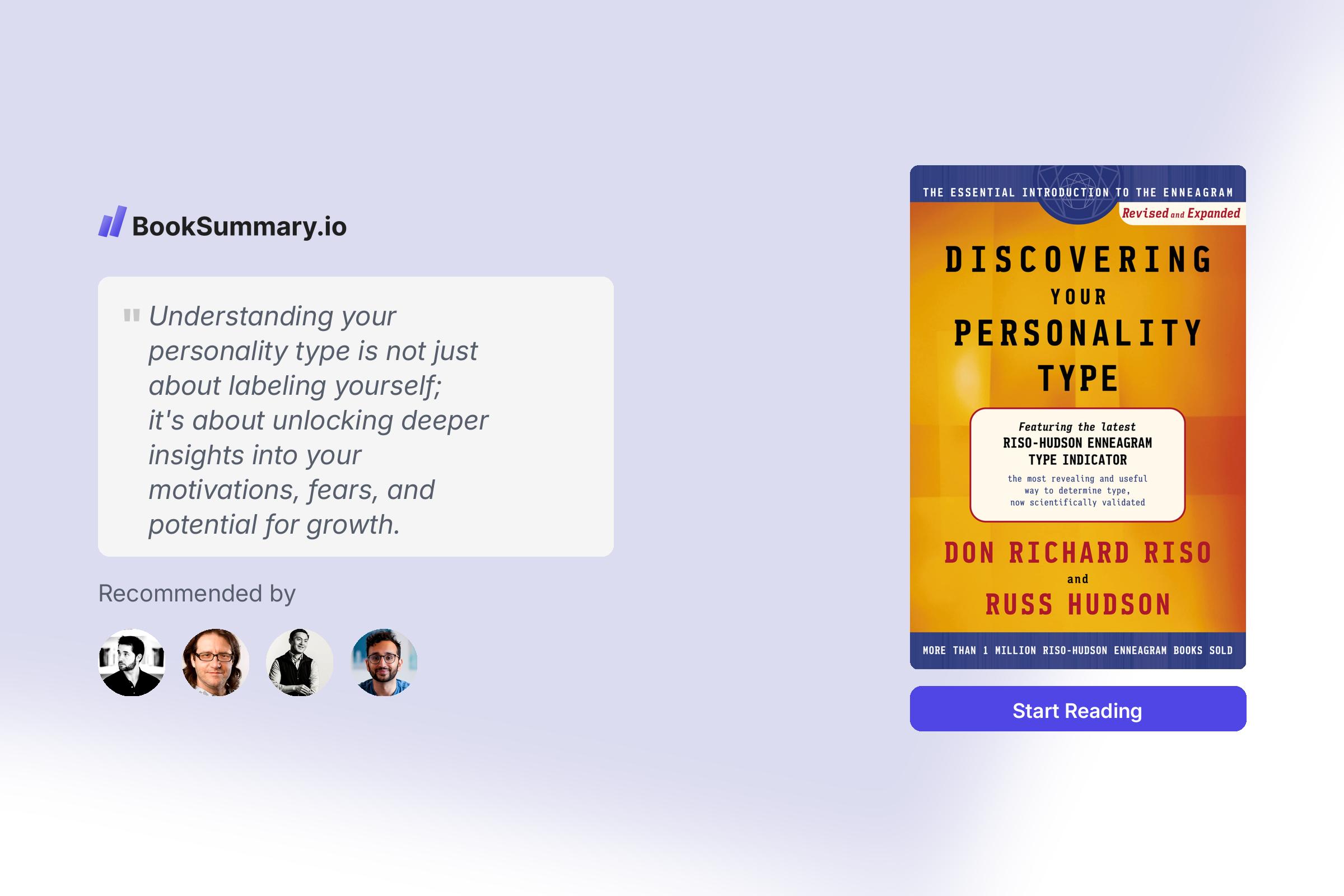 Discovering Your Personality Type Book Summary