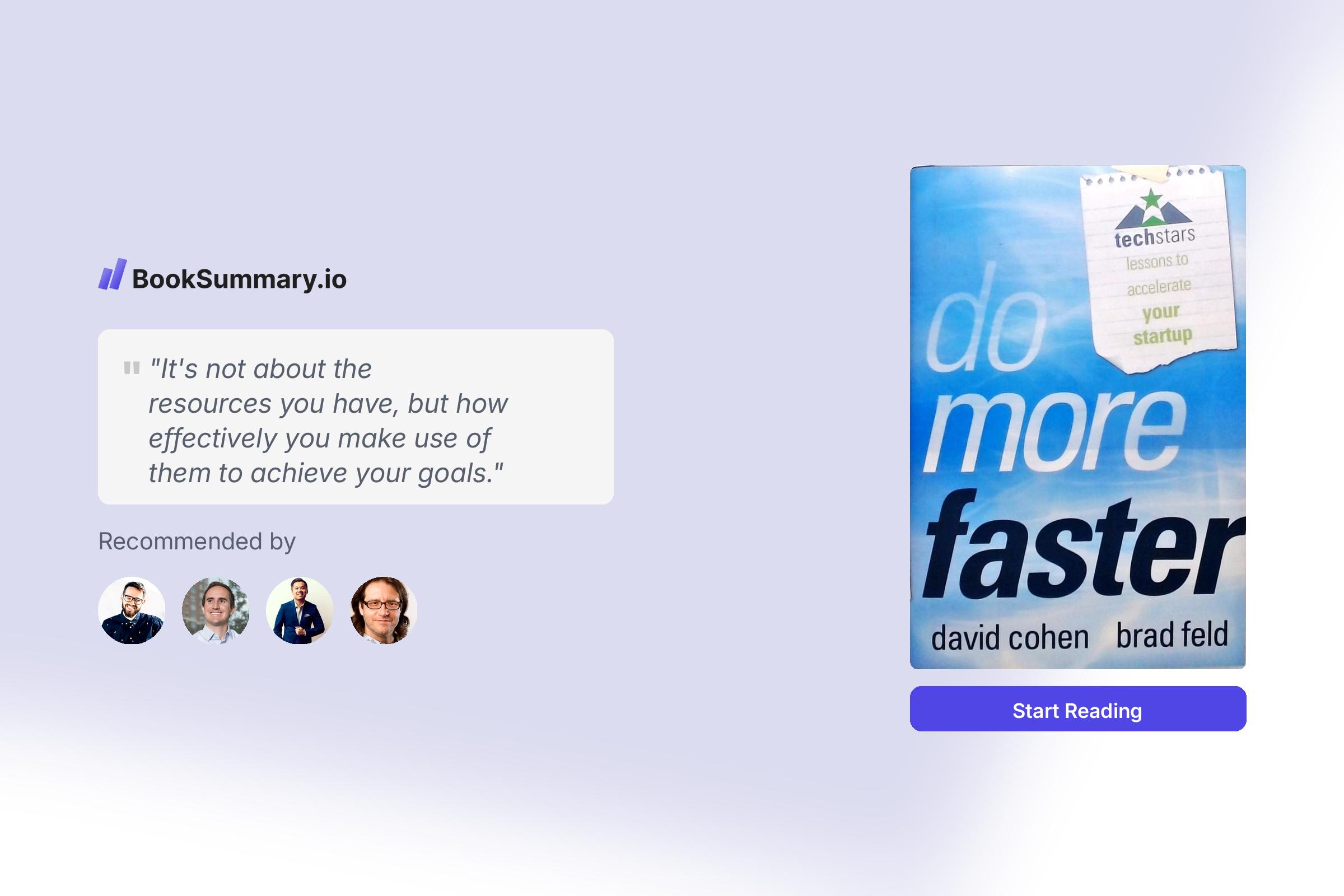 Do More Faster Book Summary