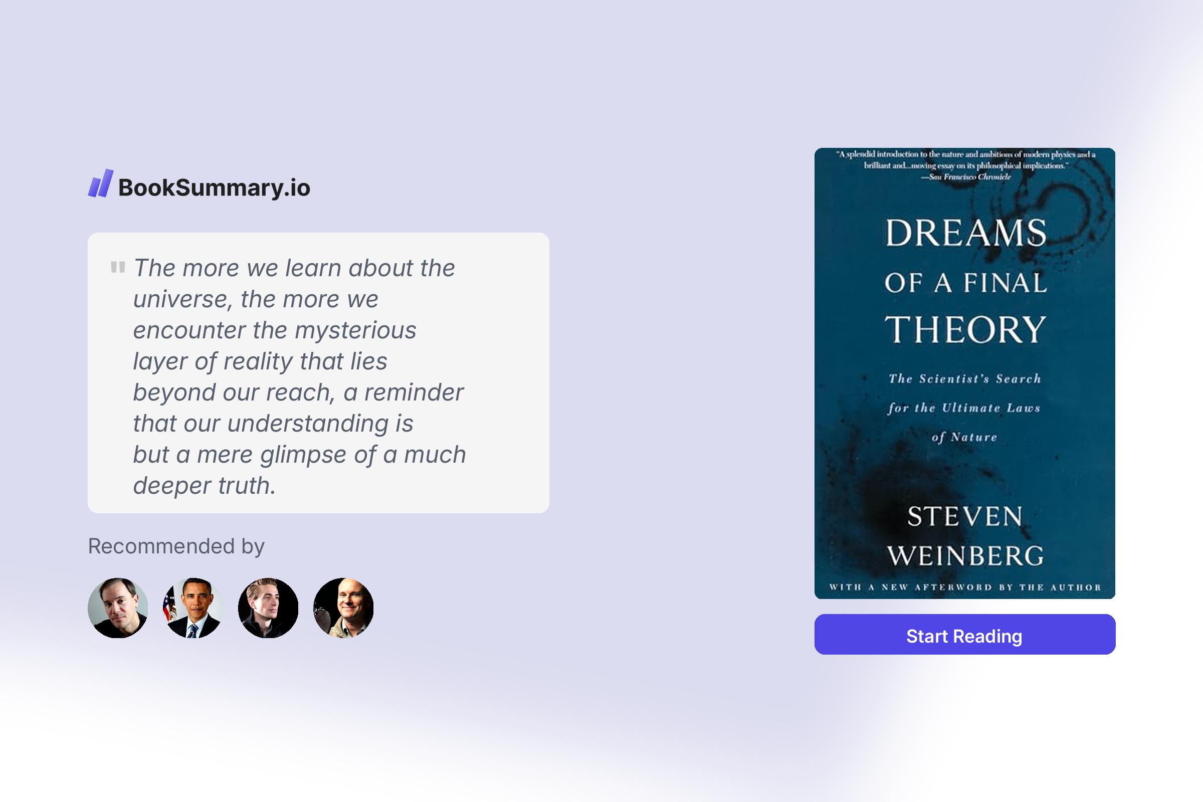 Dreams of a Final Theory Book Summary