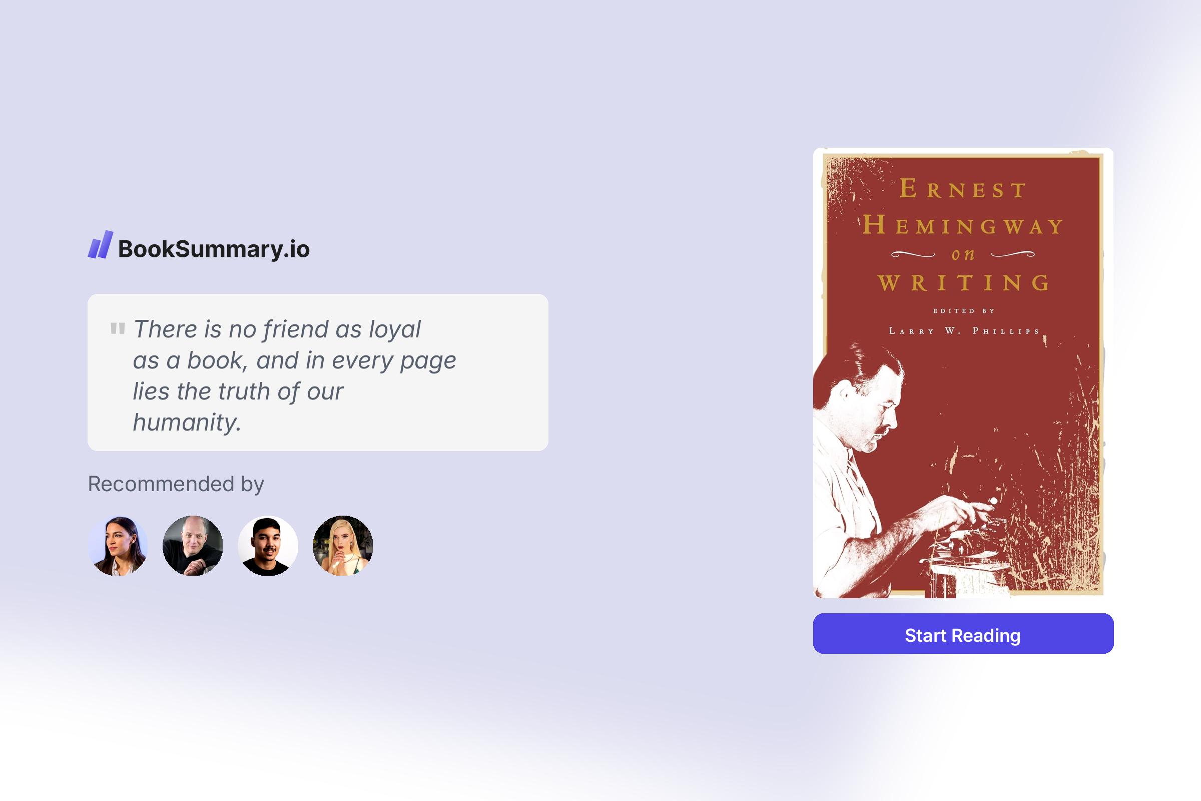 Ernest Hemingway on Writing Book Summary