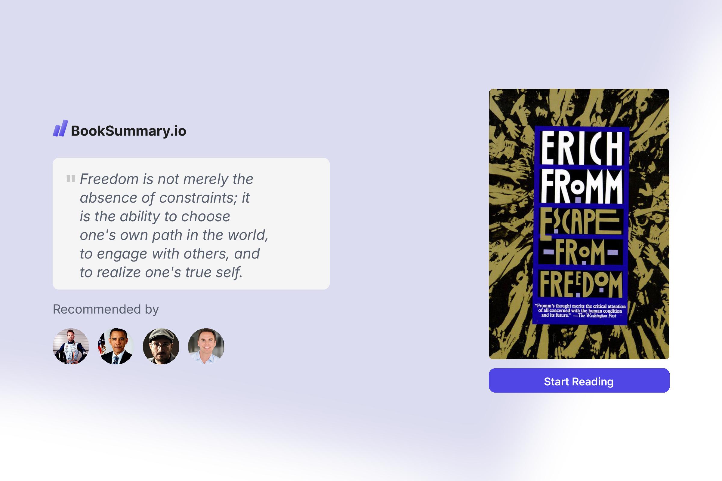 Escape from Freedom Book Summary