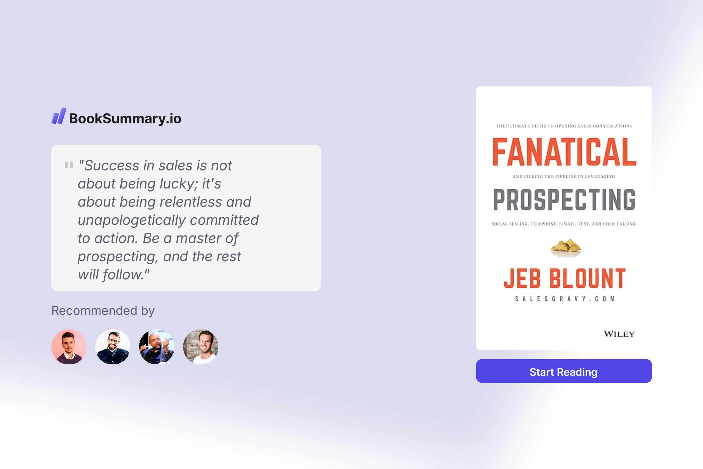 Fanatical Prospecting Book Summary