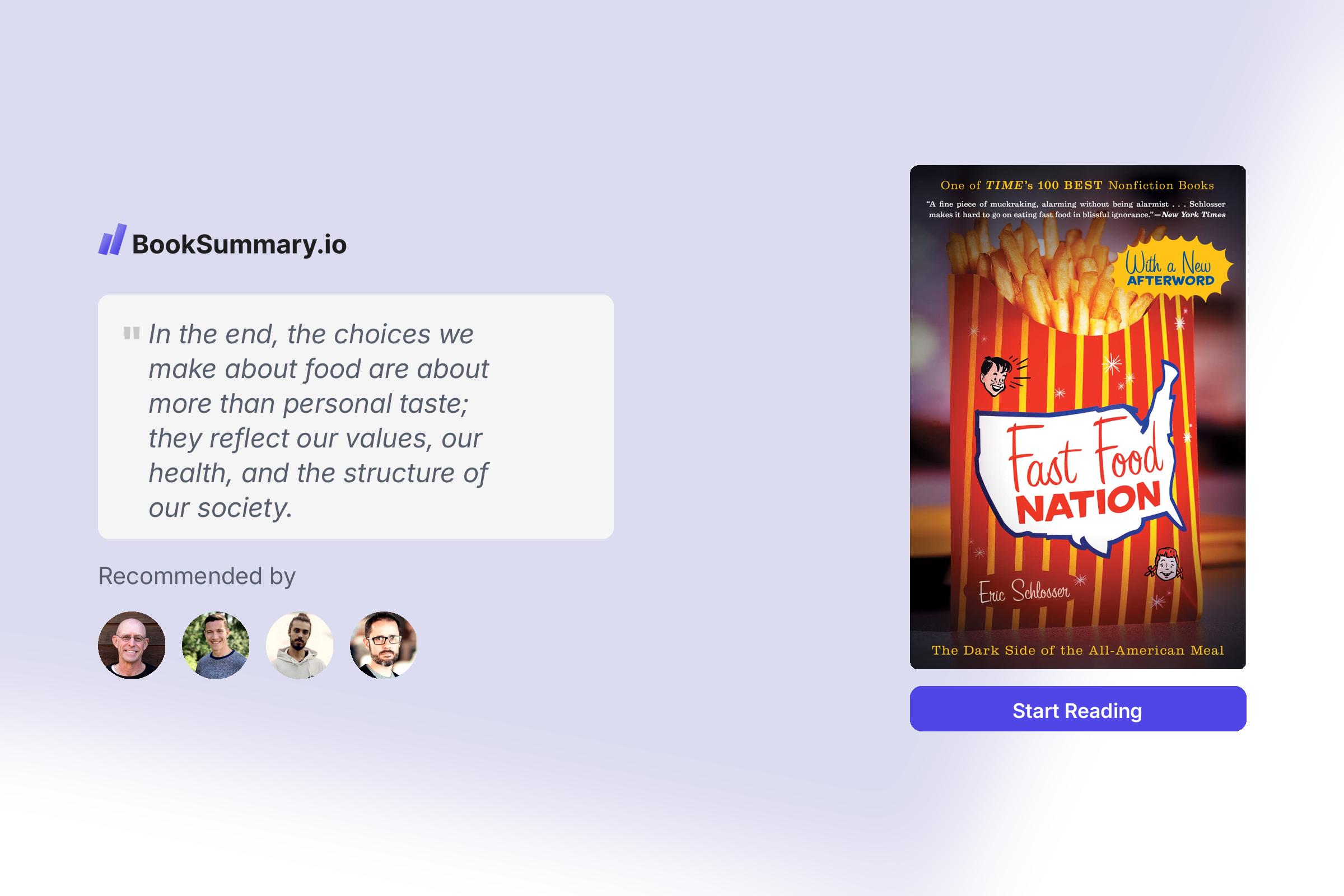 Fast Food Nation Book Summary