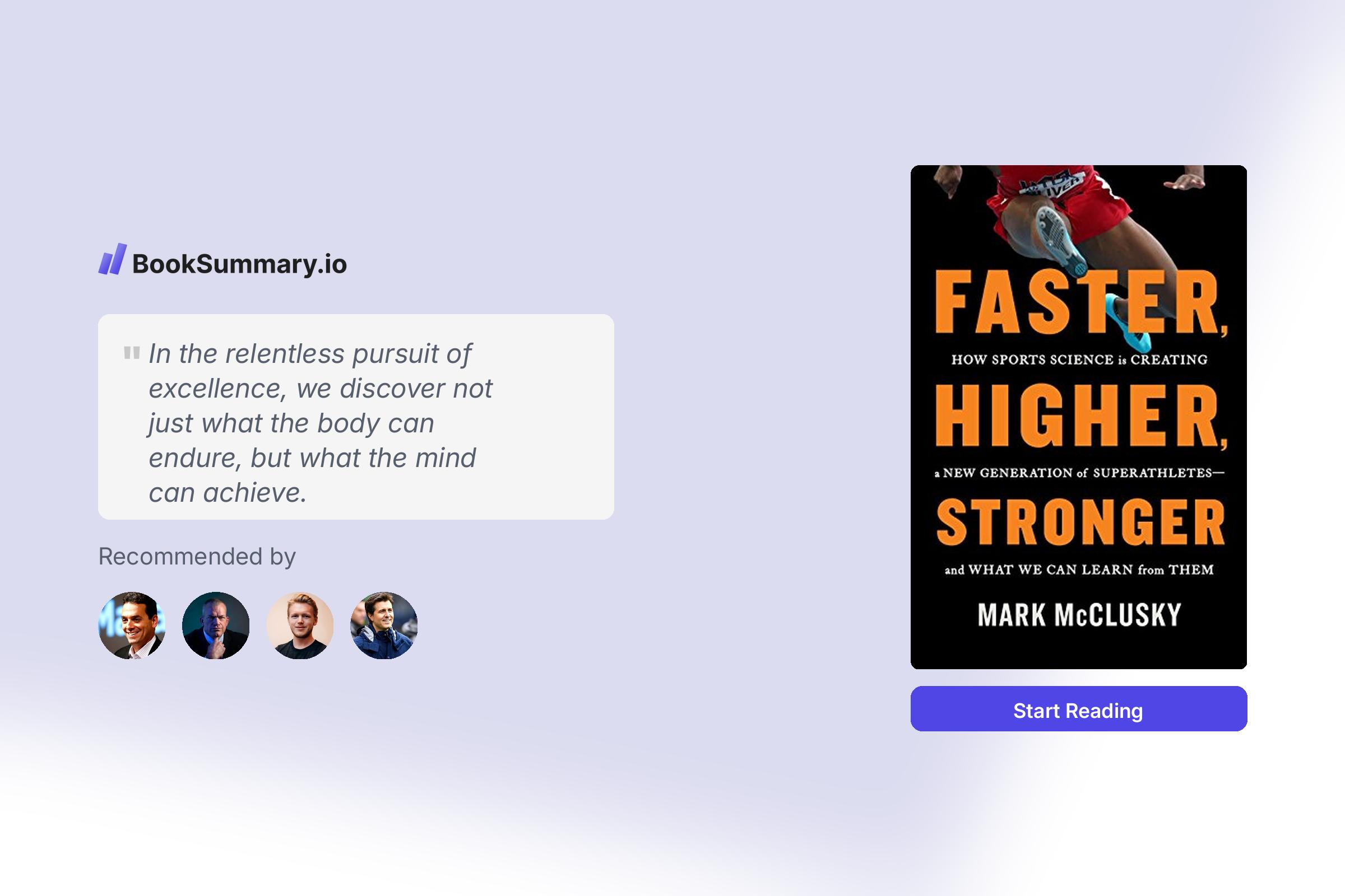 Faster, Higher, Stronger Book Summary