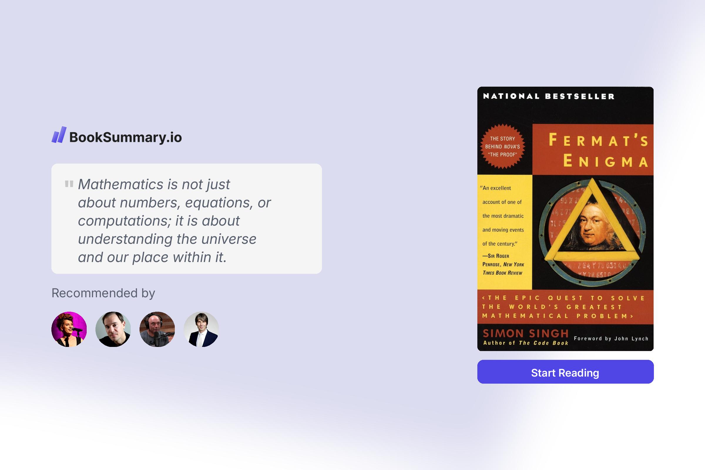 Fermat's Enigma Book Summary