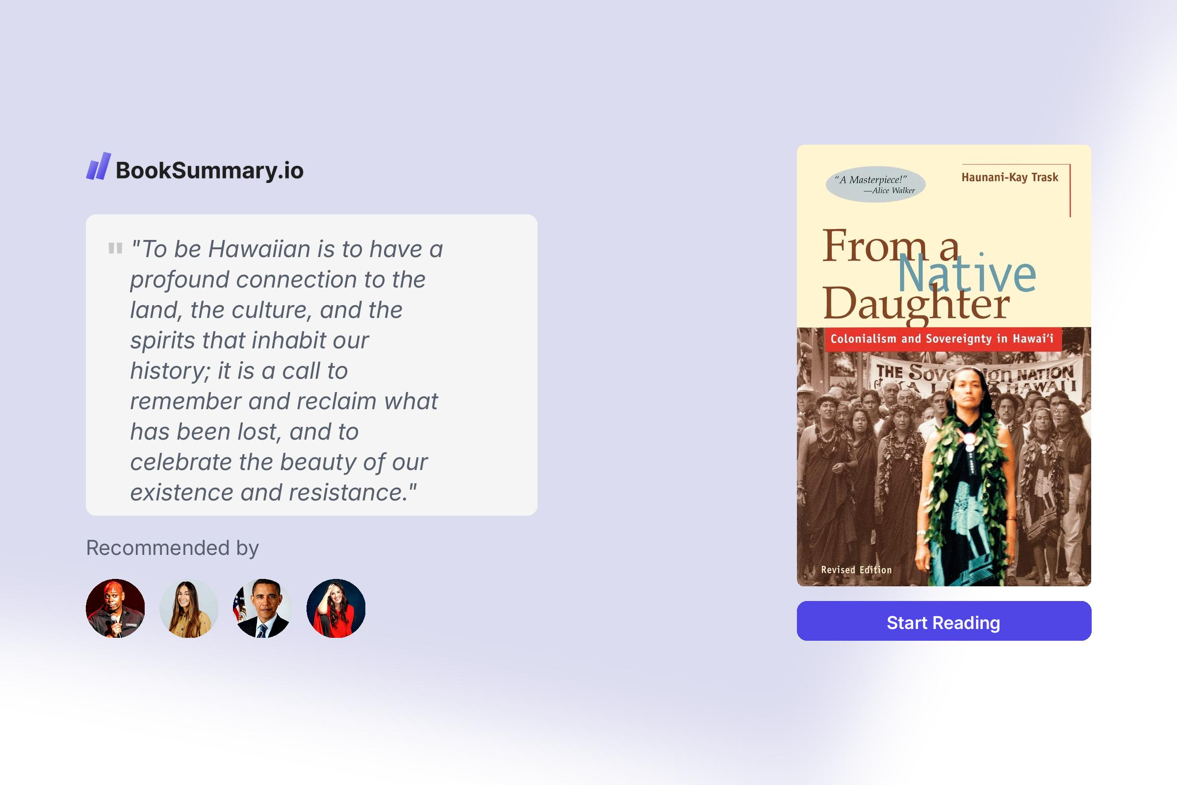 From a Native Daughter Book Summary