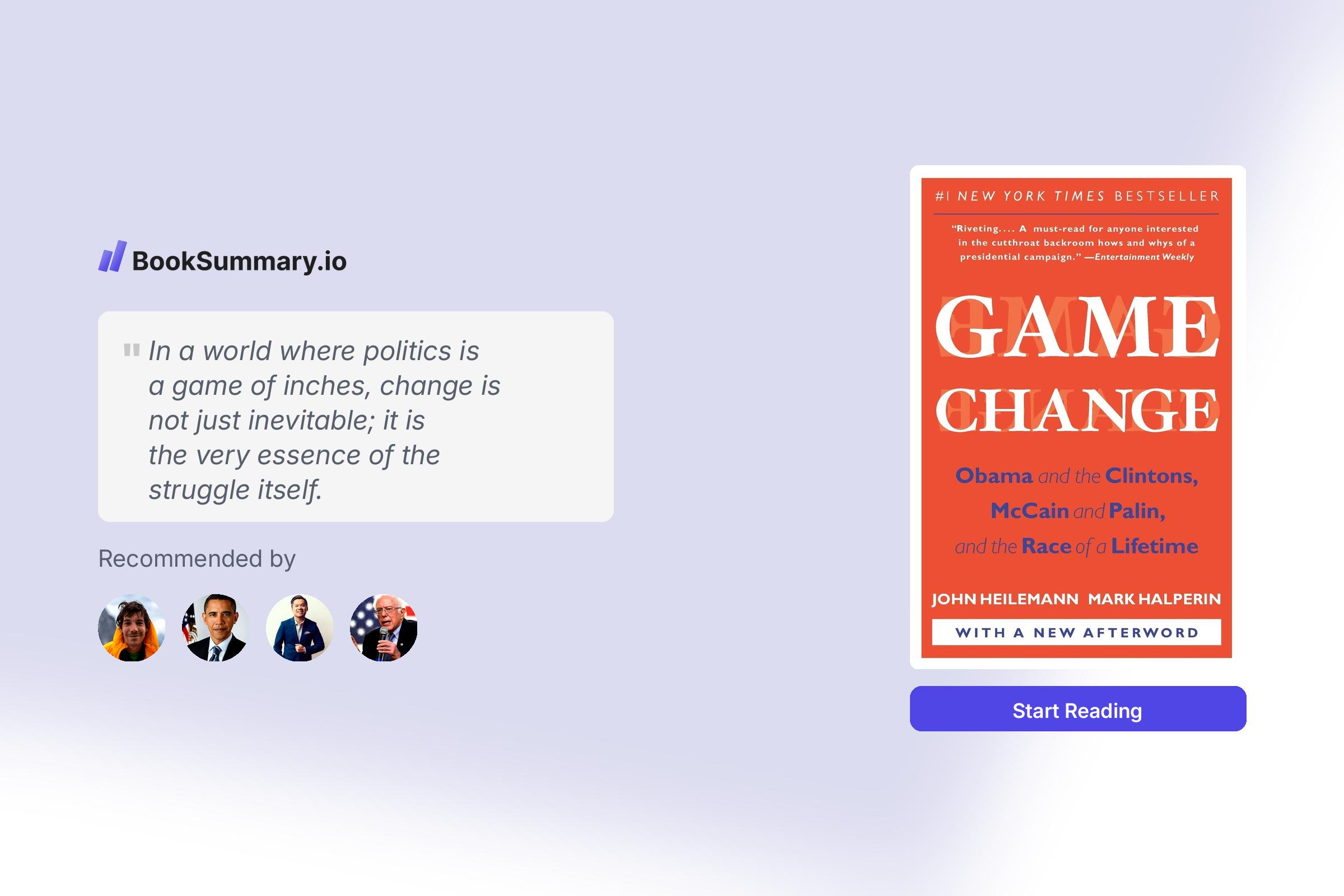 Game Change Book Summary