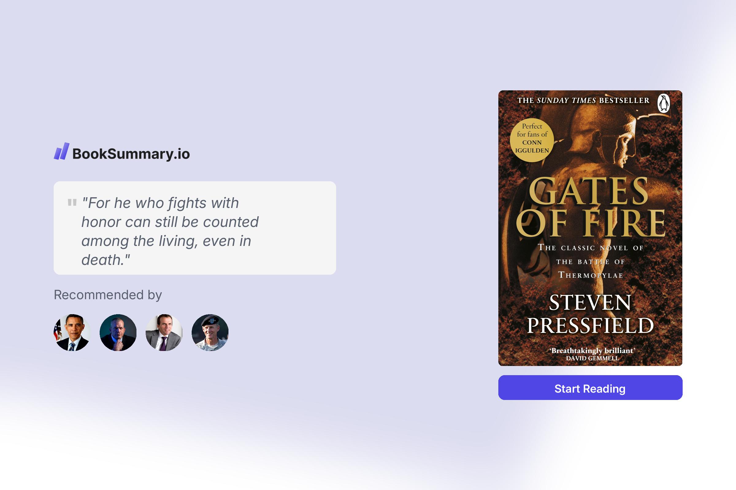 Gates of Fire Book Summary