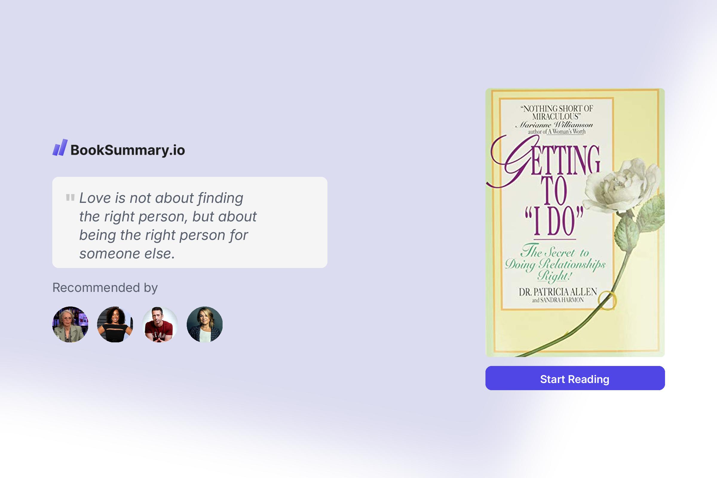 Getting to 'I Do' Book Summary