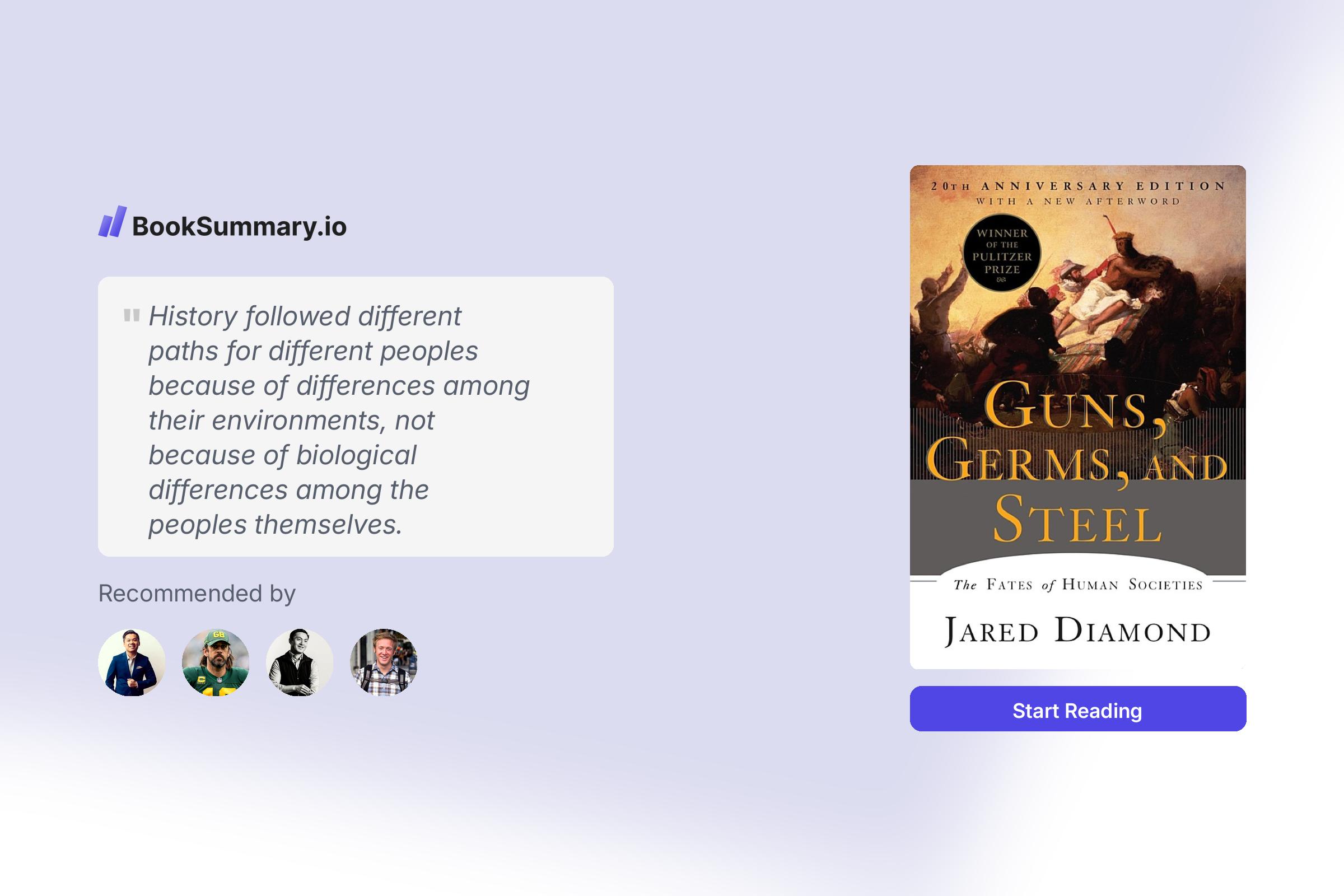 Guns, Germs, and Steel: The Fates of Human Societies (20th Anniversary ...