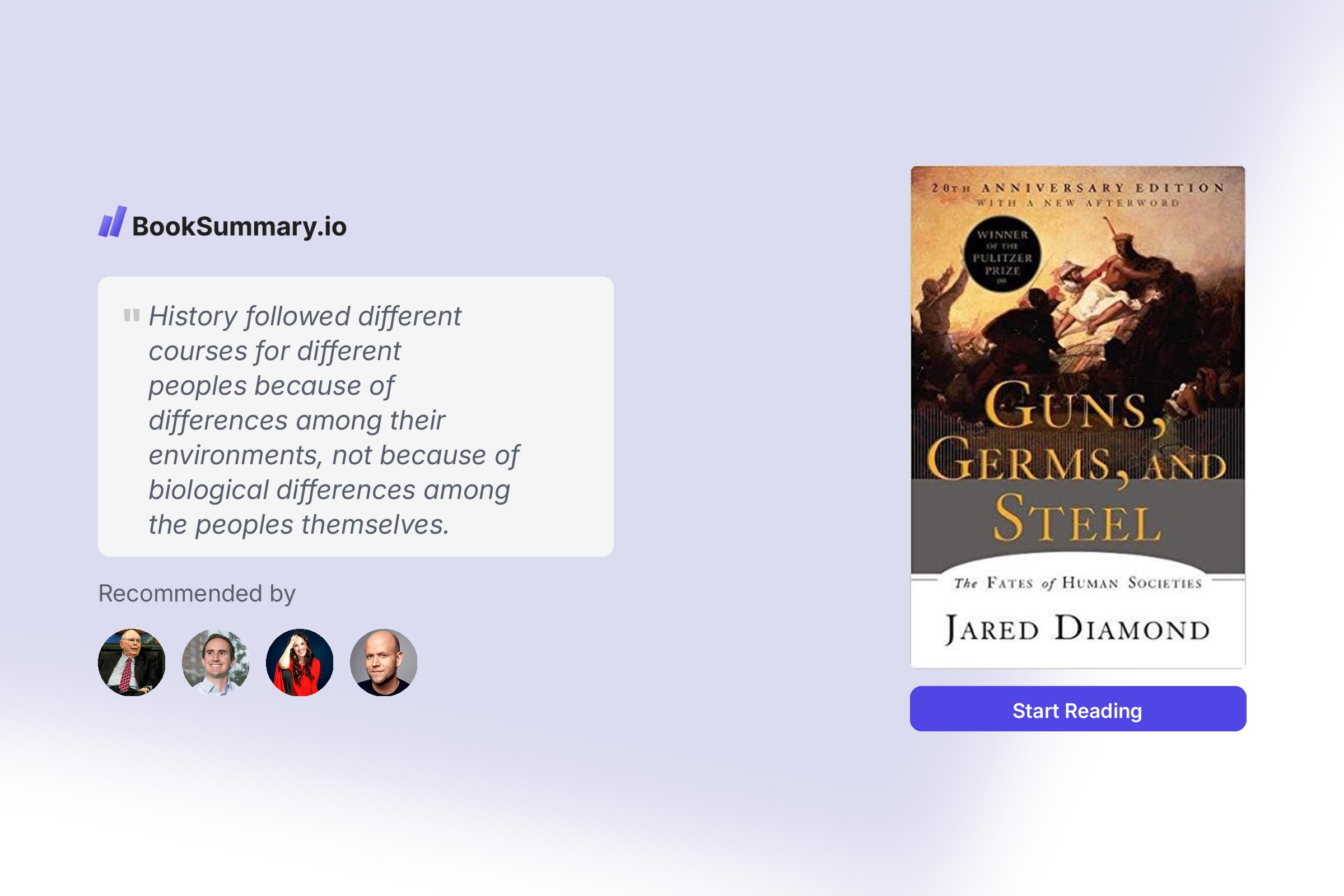 Guns, Germs, and Steel Book Summary