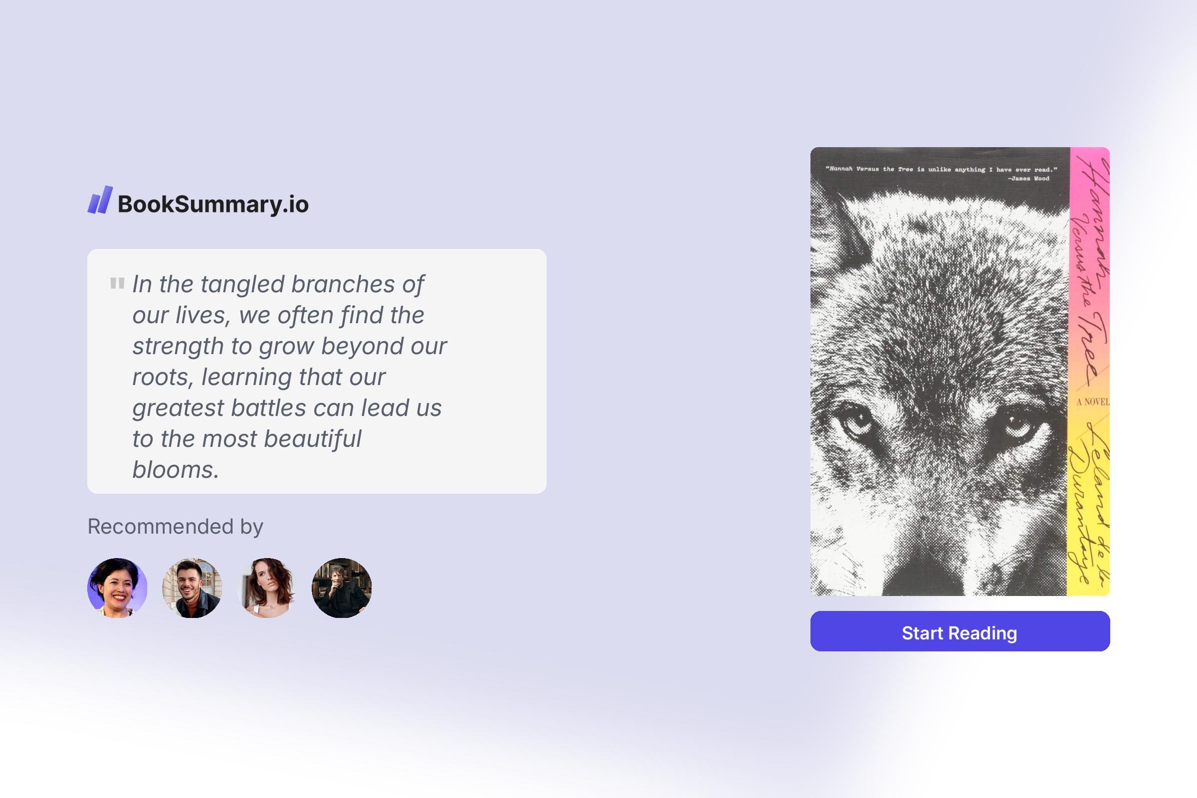 Hannah Versus the Tree Book Summary