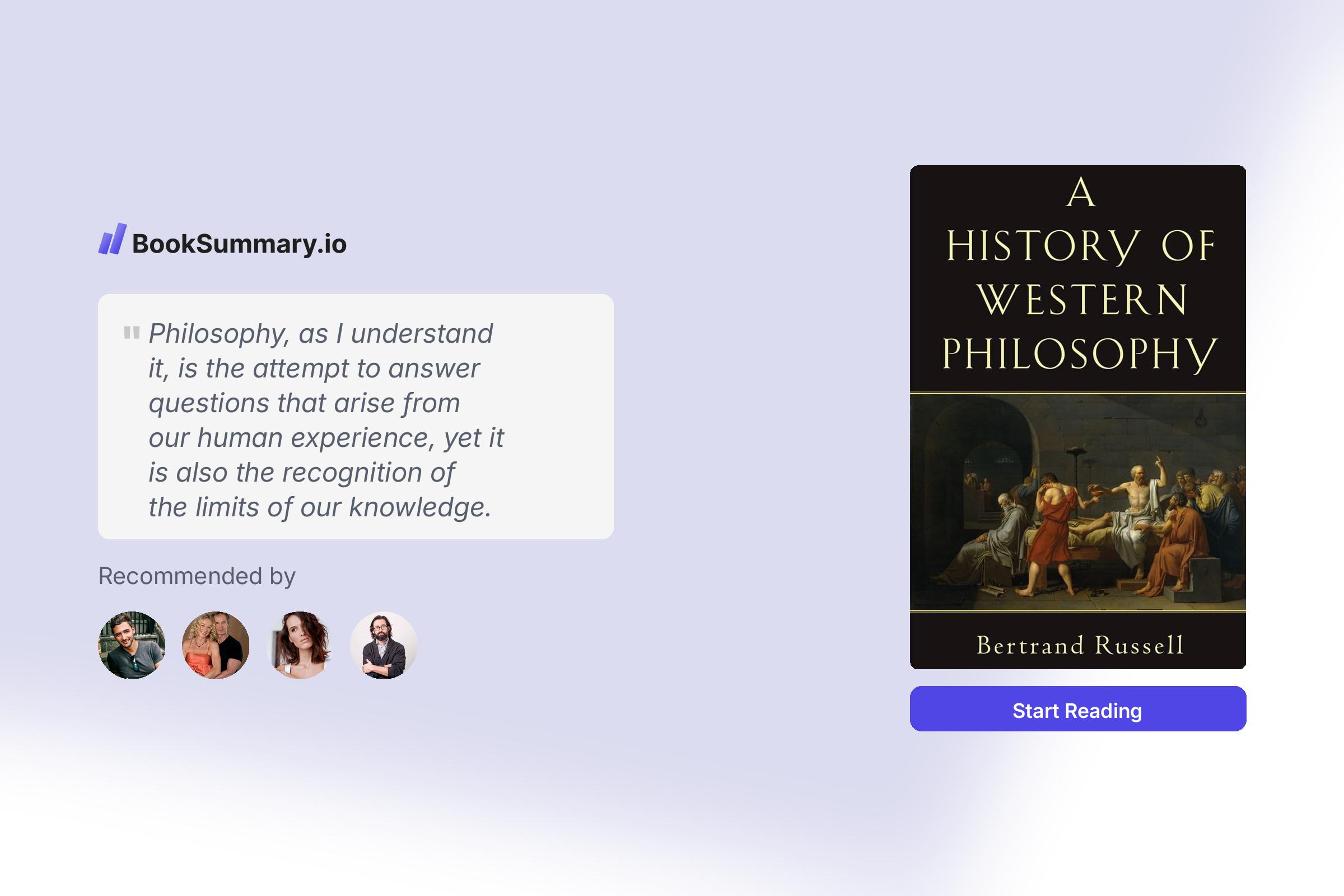 History of Western Philosophy Book Summary
