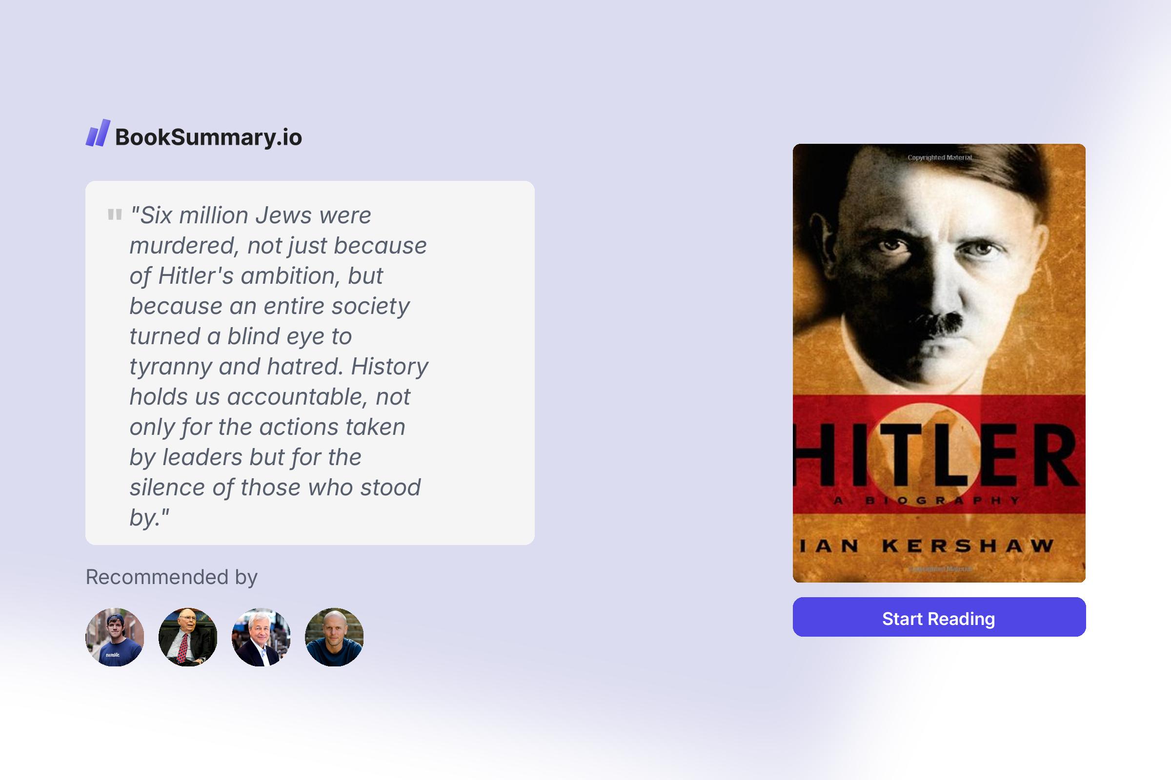 Hitler Book Summary
