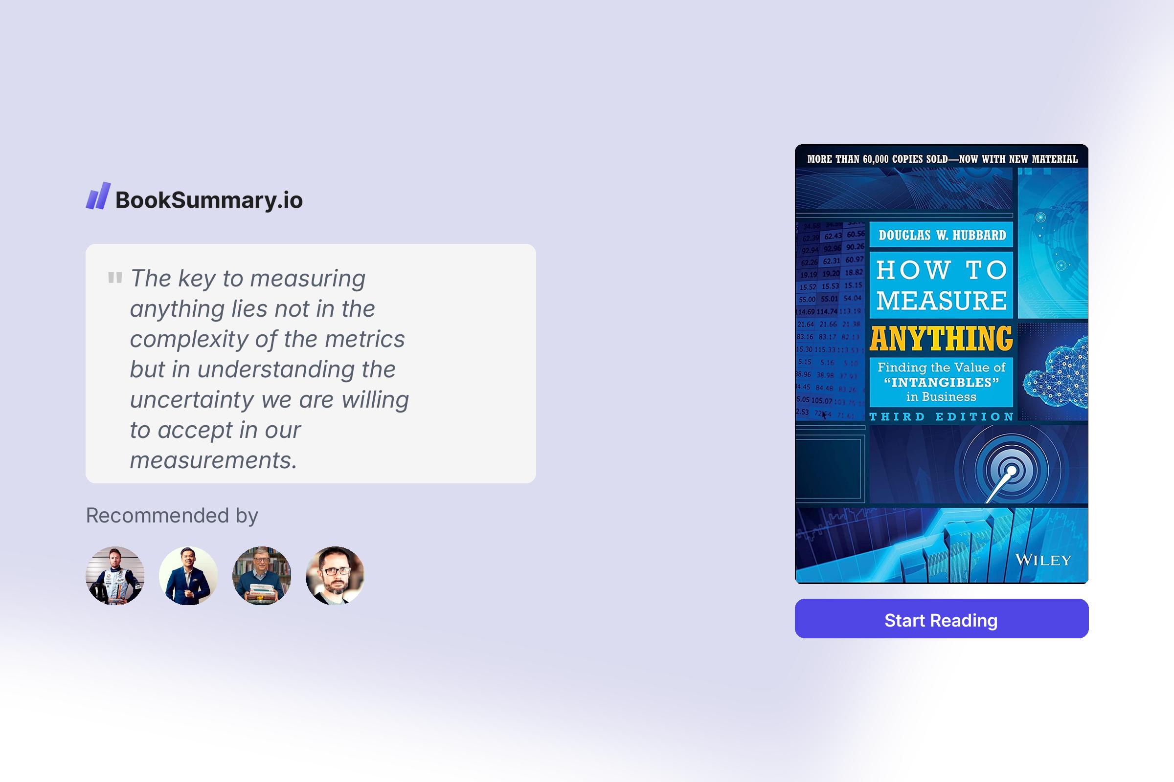 How to Measure Anything Book Summary