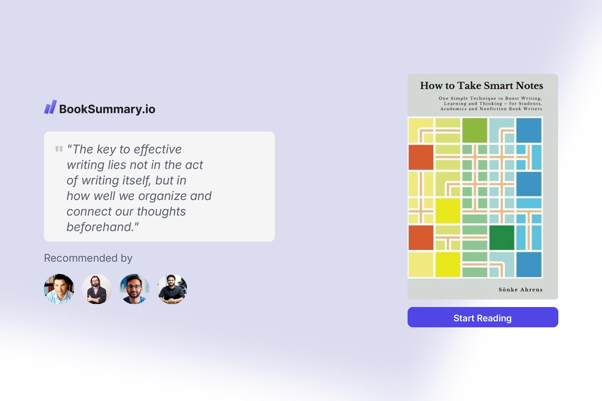 How to Take Smart Notes Book Summary