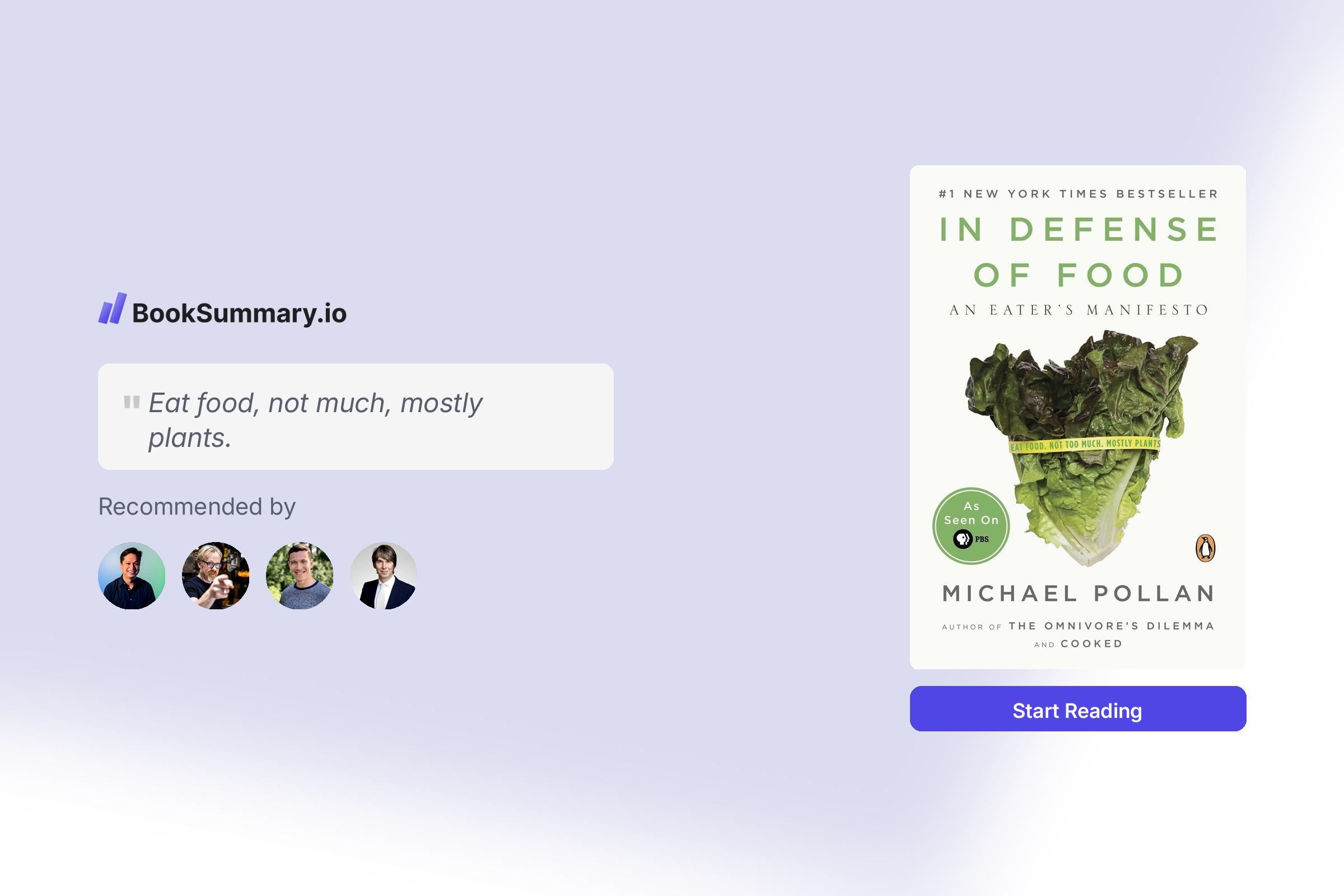 In Defence of Food Book Summary