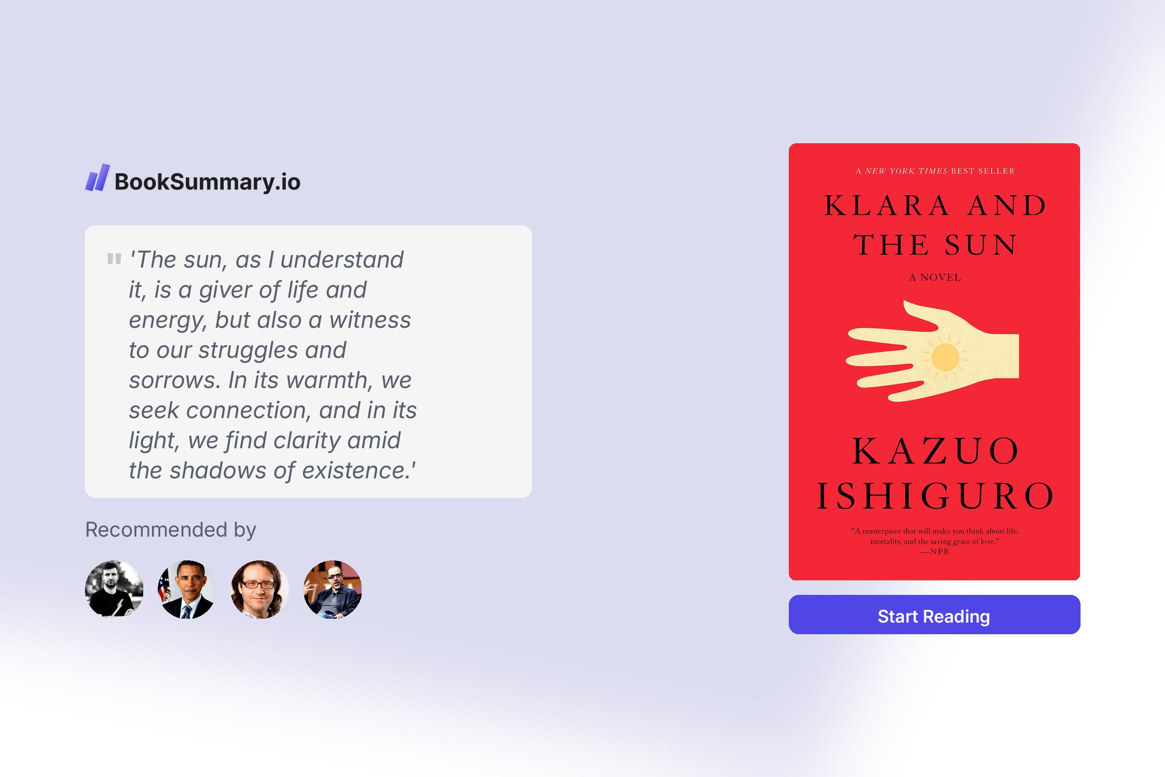 Klara and the Sun Book Summary