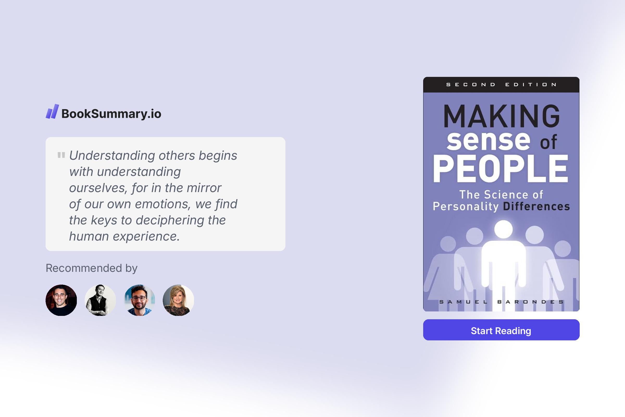 Making Sense of People Book Summary