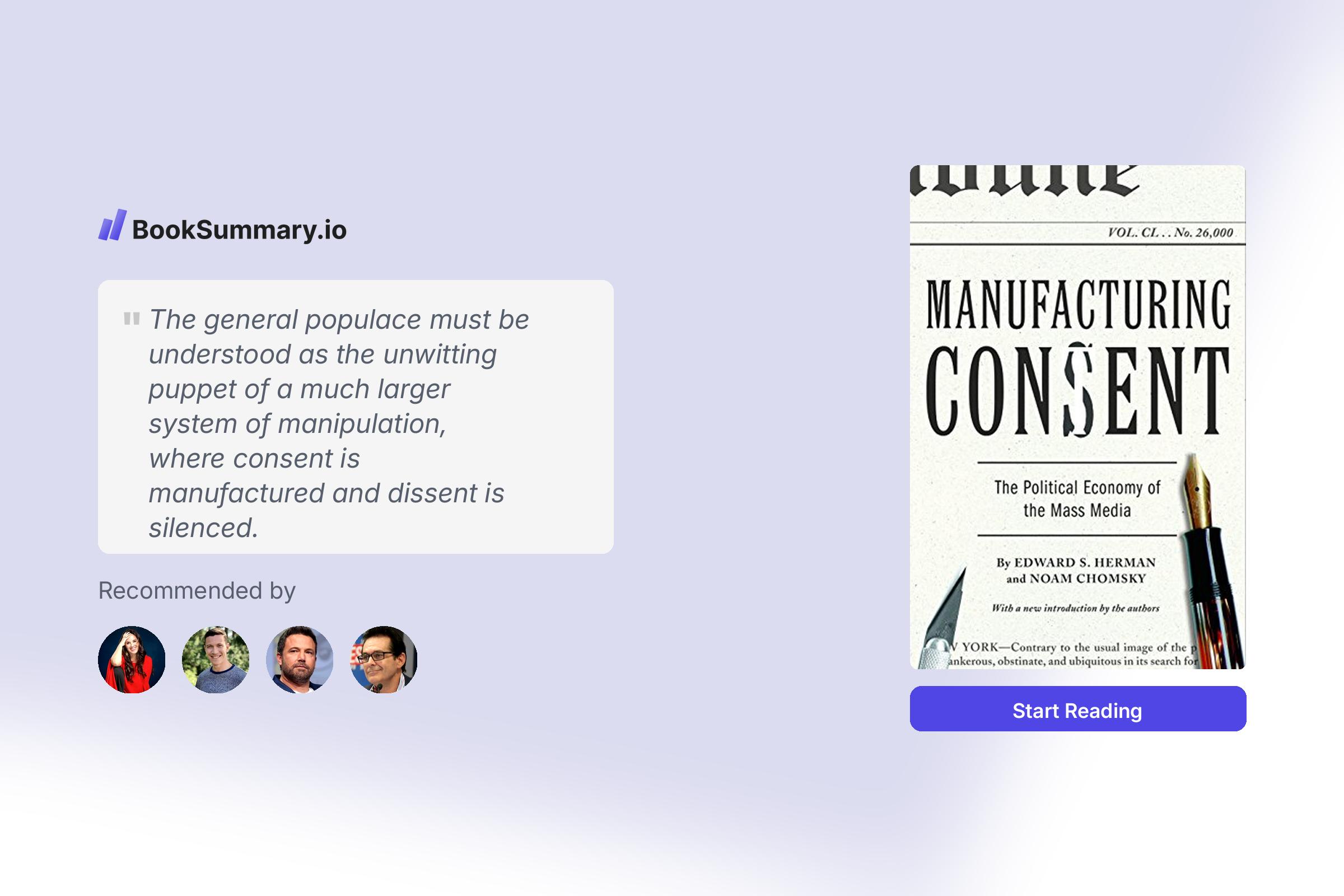 Manufacturing Consent Book Summary
