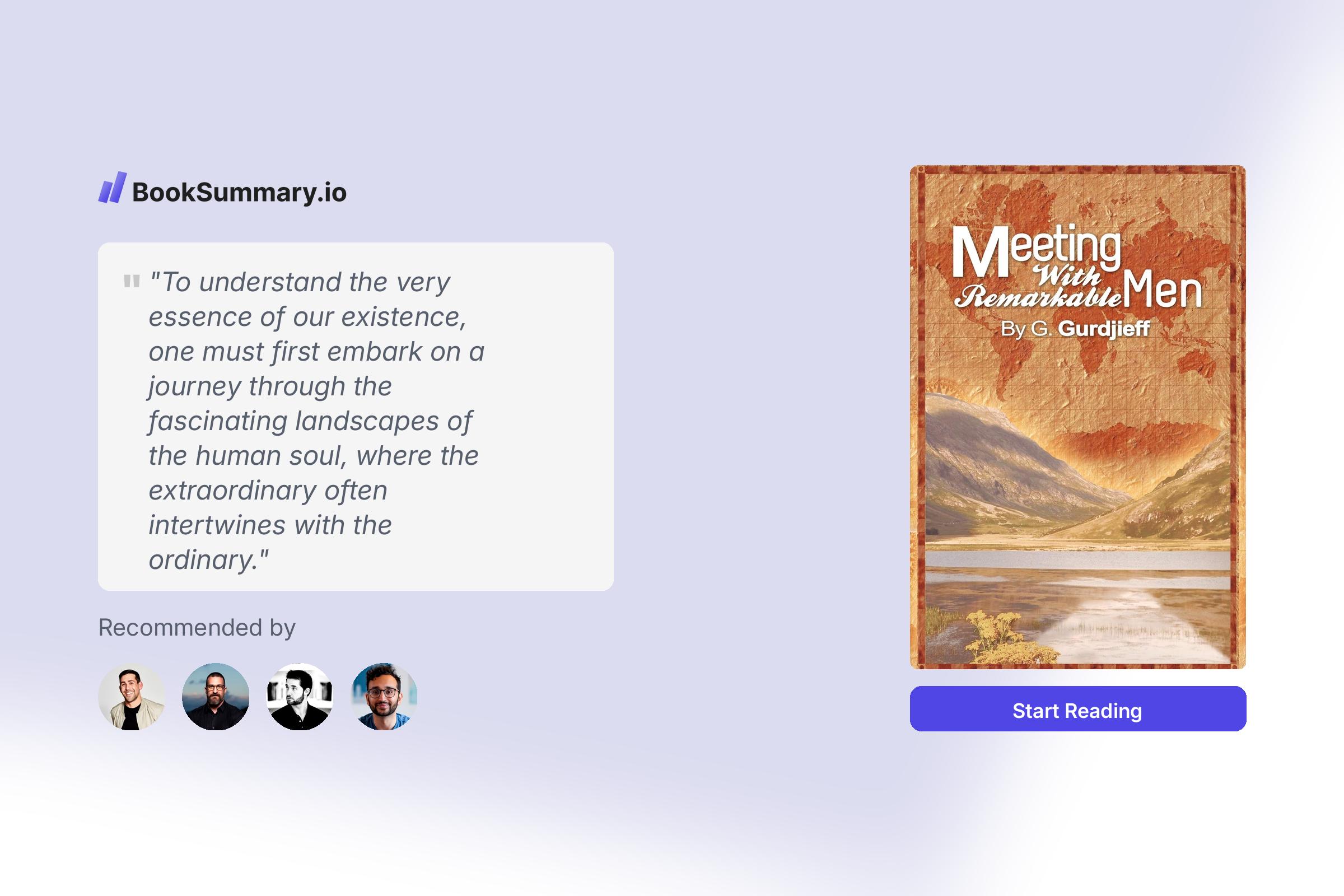 Meetings with Remarkable Men Book Summary