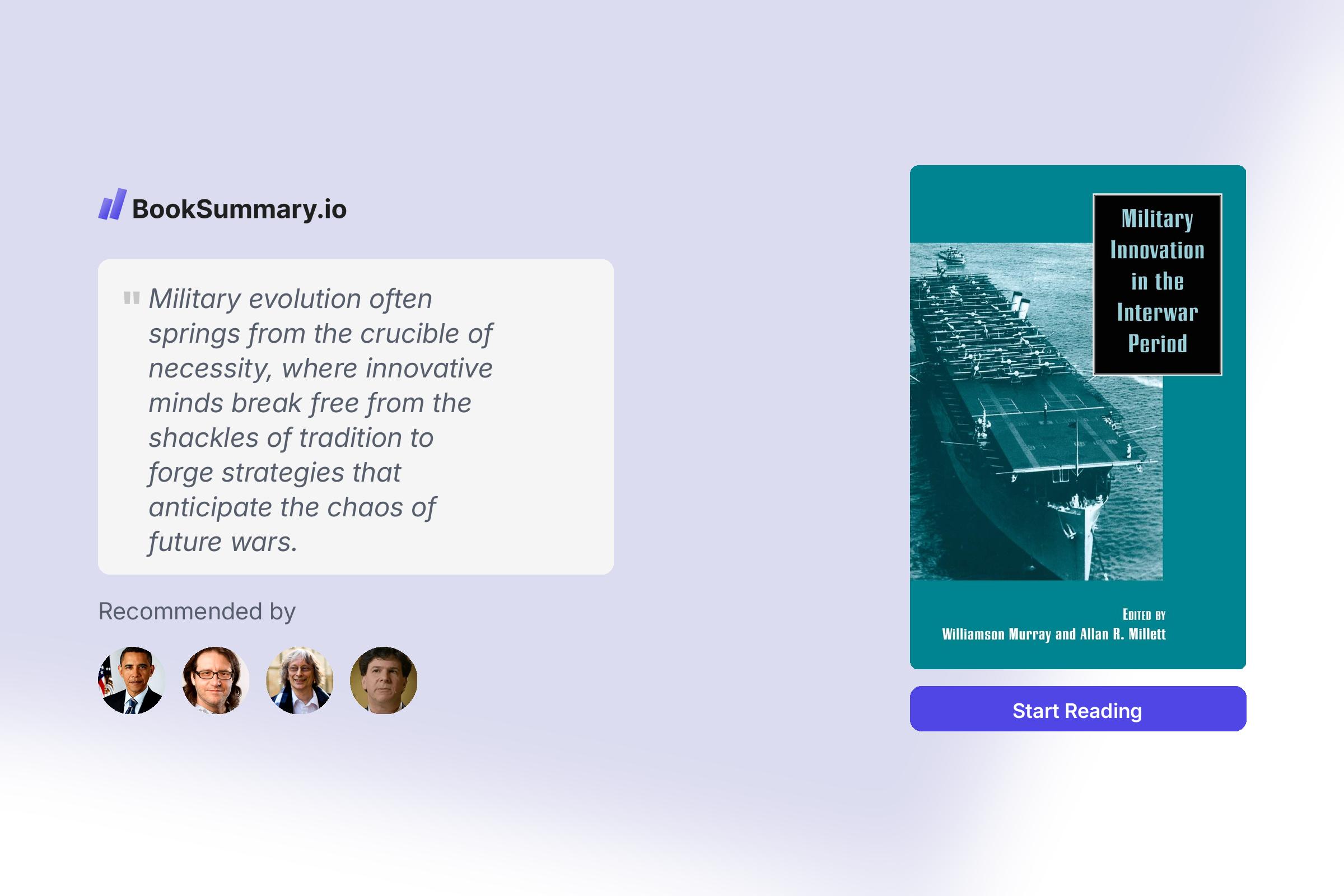 Military Innovation in the Interwar Period Book Summary
