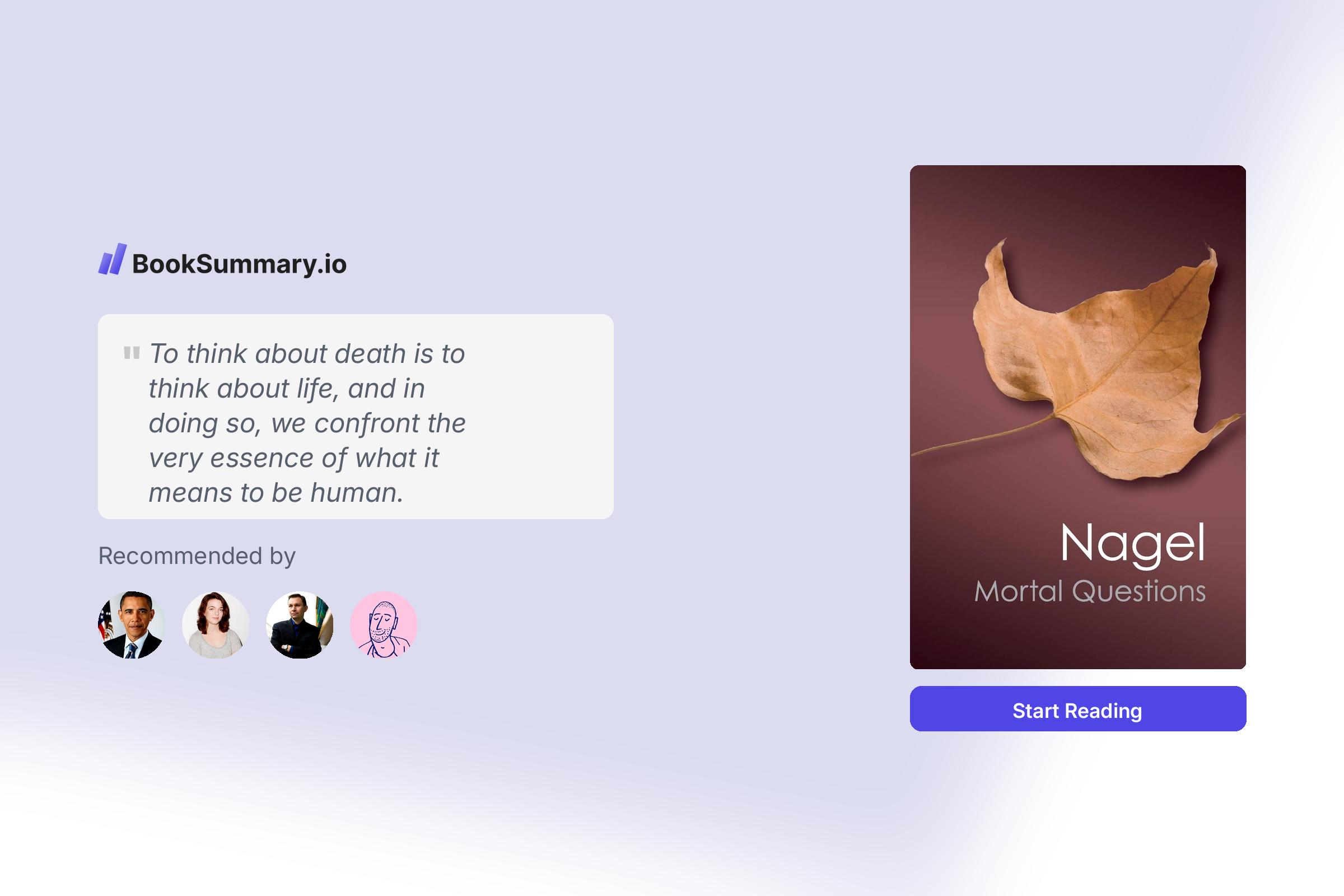 Mortal Questions (Canto Classics) Book Summary