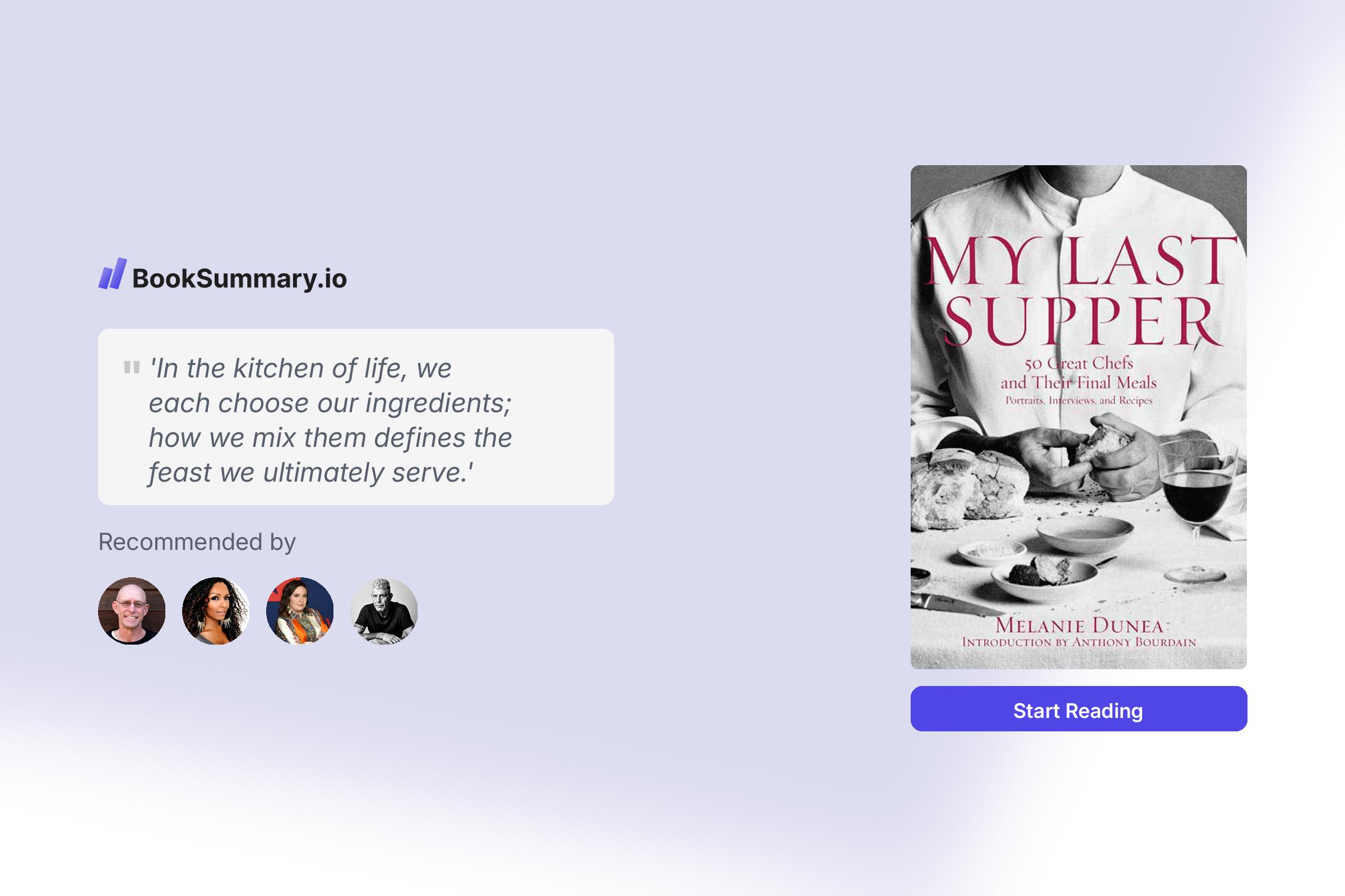 My Last Supper Book Summary