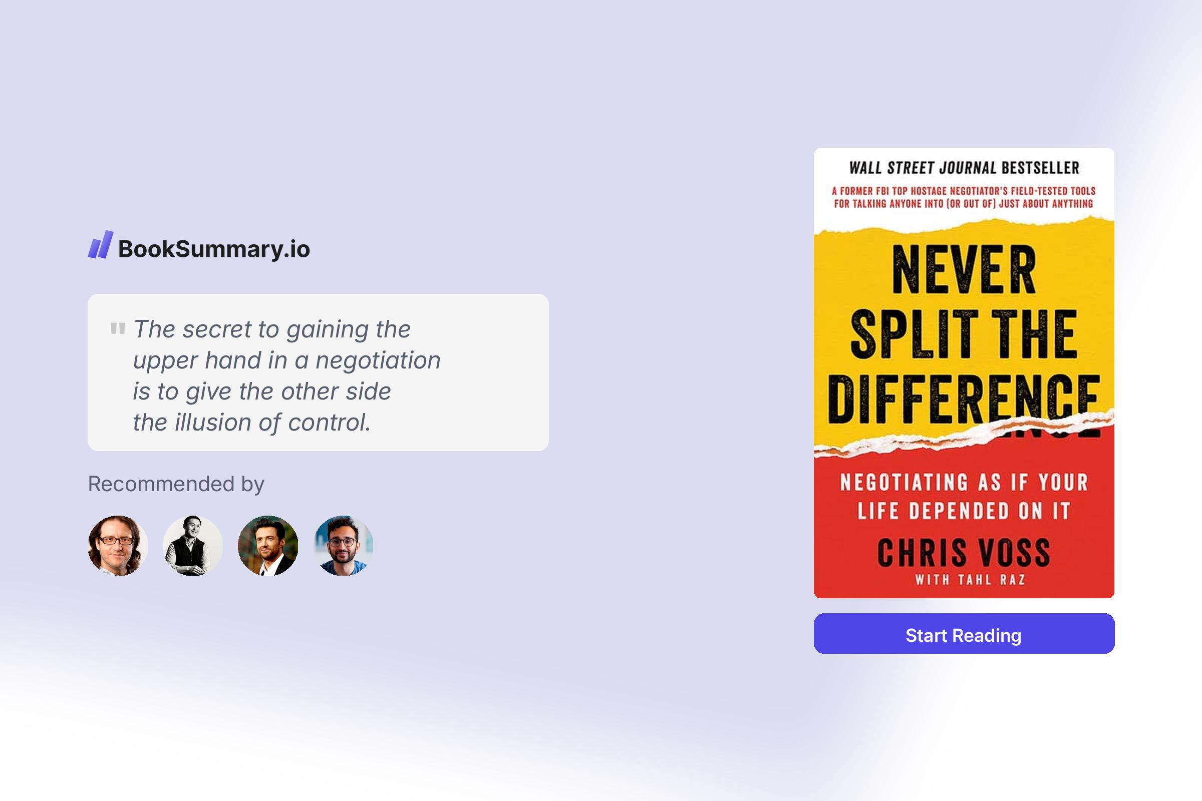 Never Split the Difference Book Summary