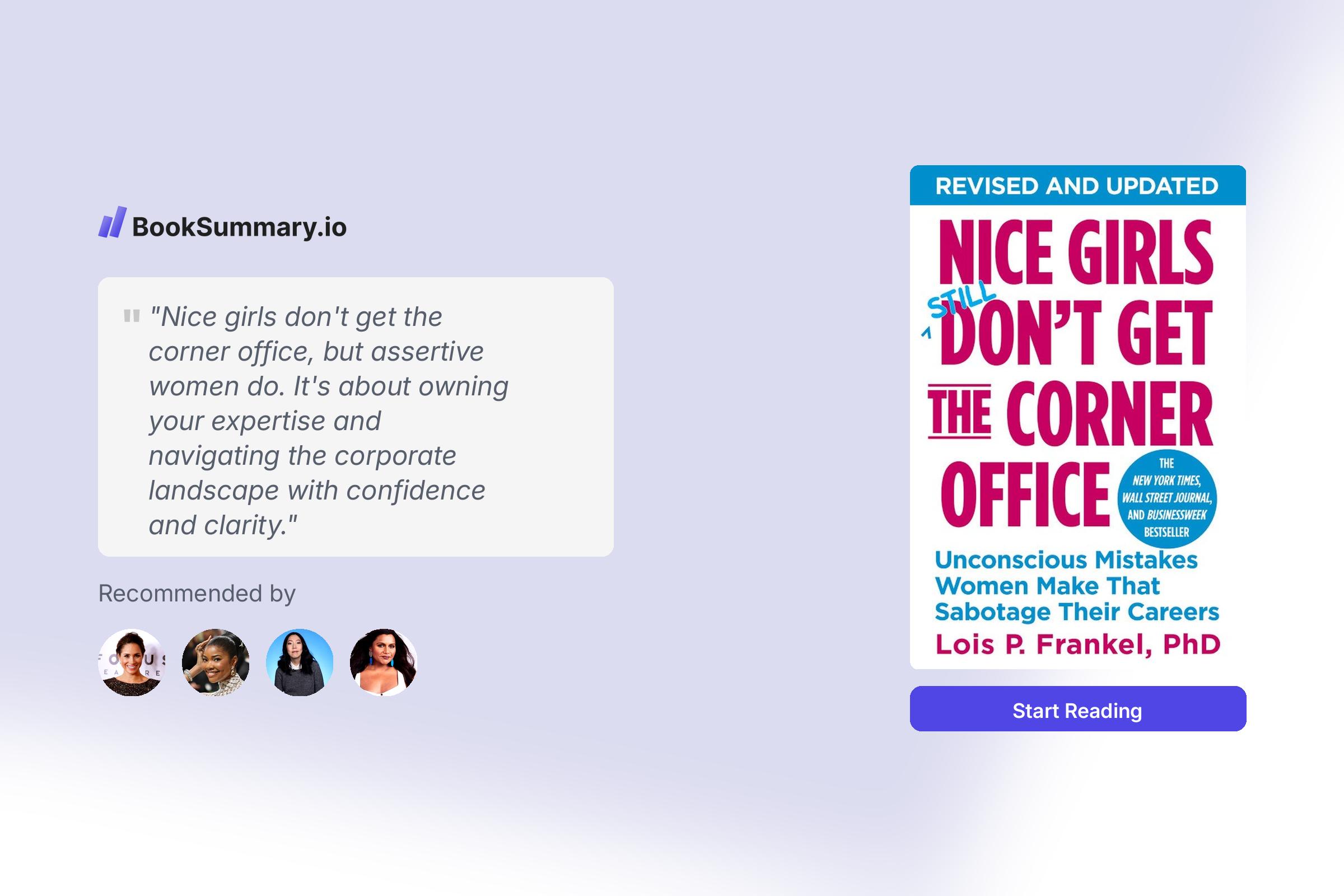 Nice Girls Don't Get the Corner Office Book Summary