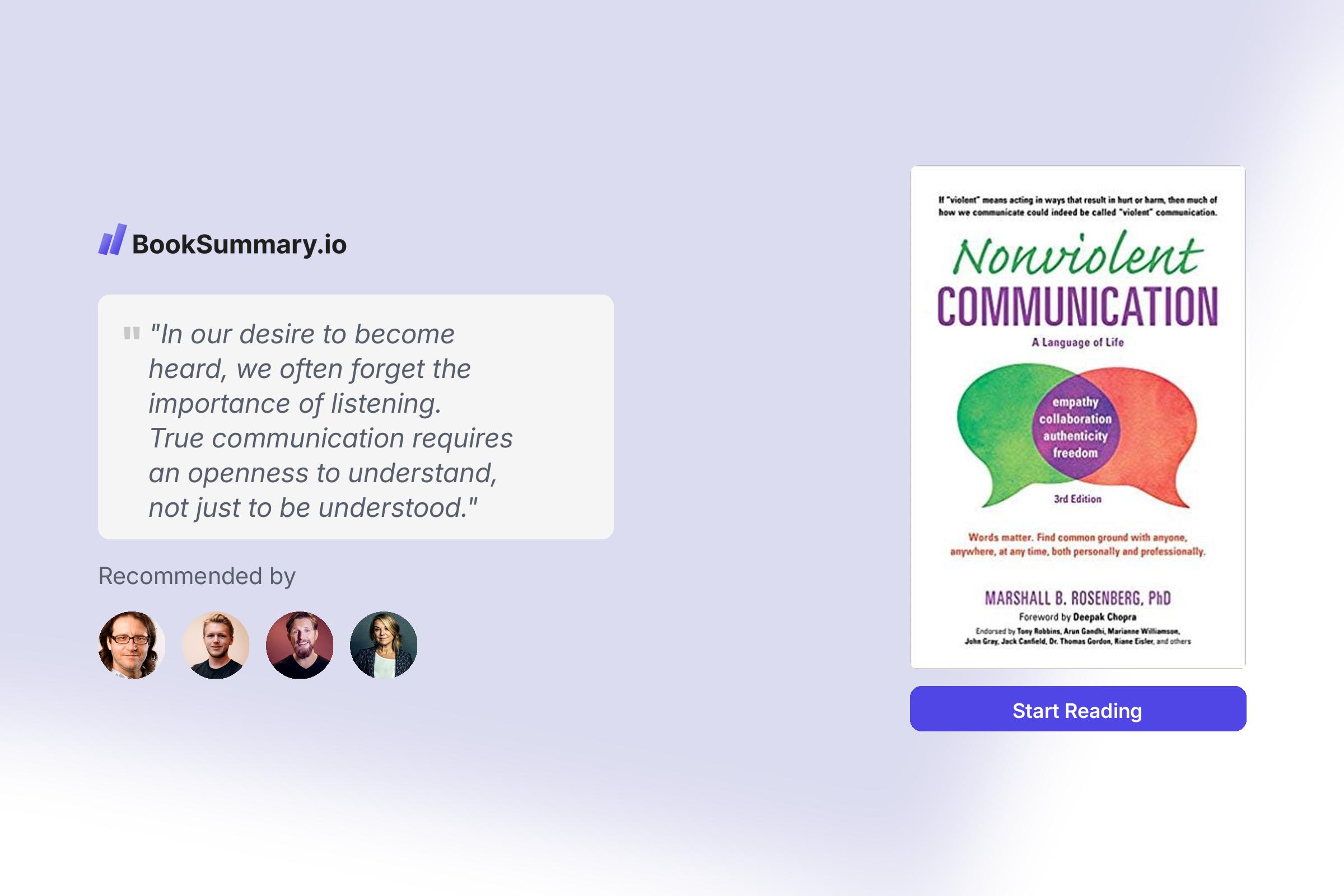 Nonviolent Communication Book Summary